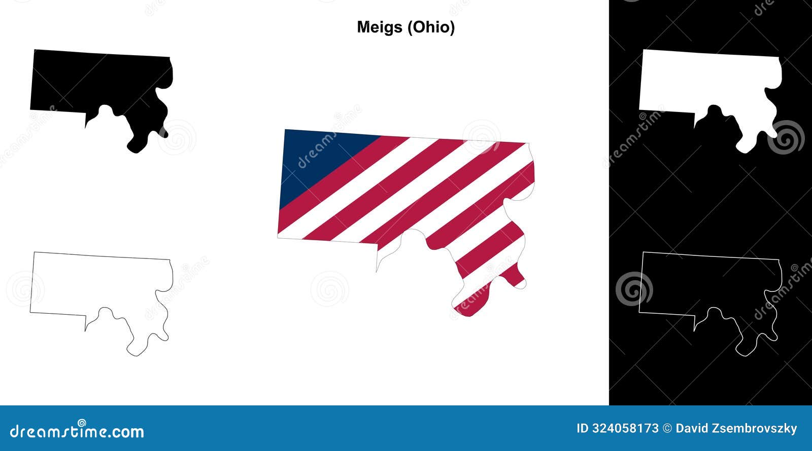 Meigs Outline Map Royalty-Free Stock Image | CartoonDealer.com #324137560
