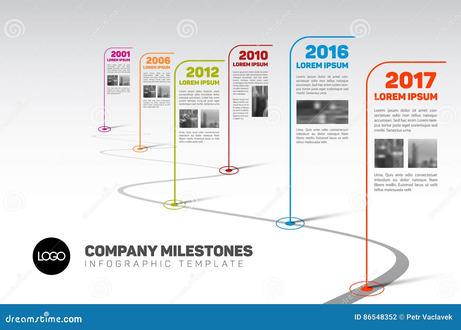 Meilenstein-Zeitachse-Schablone Infographic Company Vektor Abbildung ...