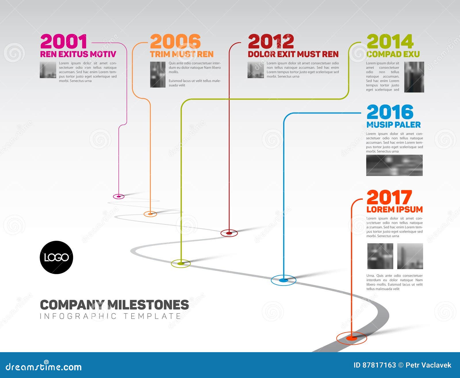 Meilenstein-Zeitachse-Schablone Infographic Company Vektor Abbildung ...