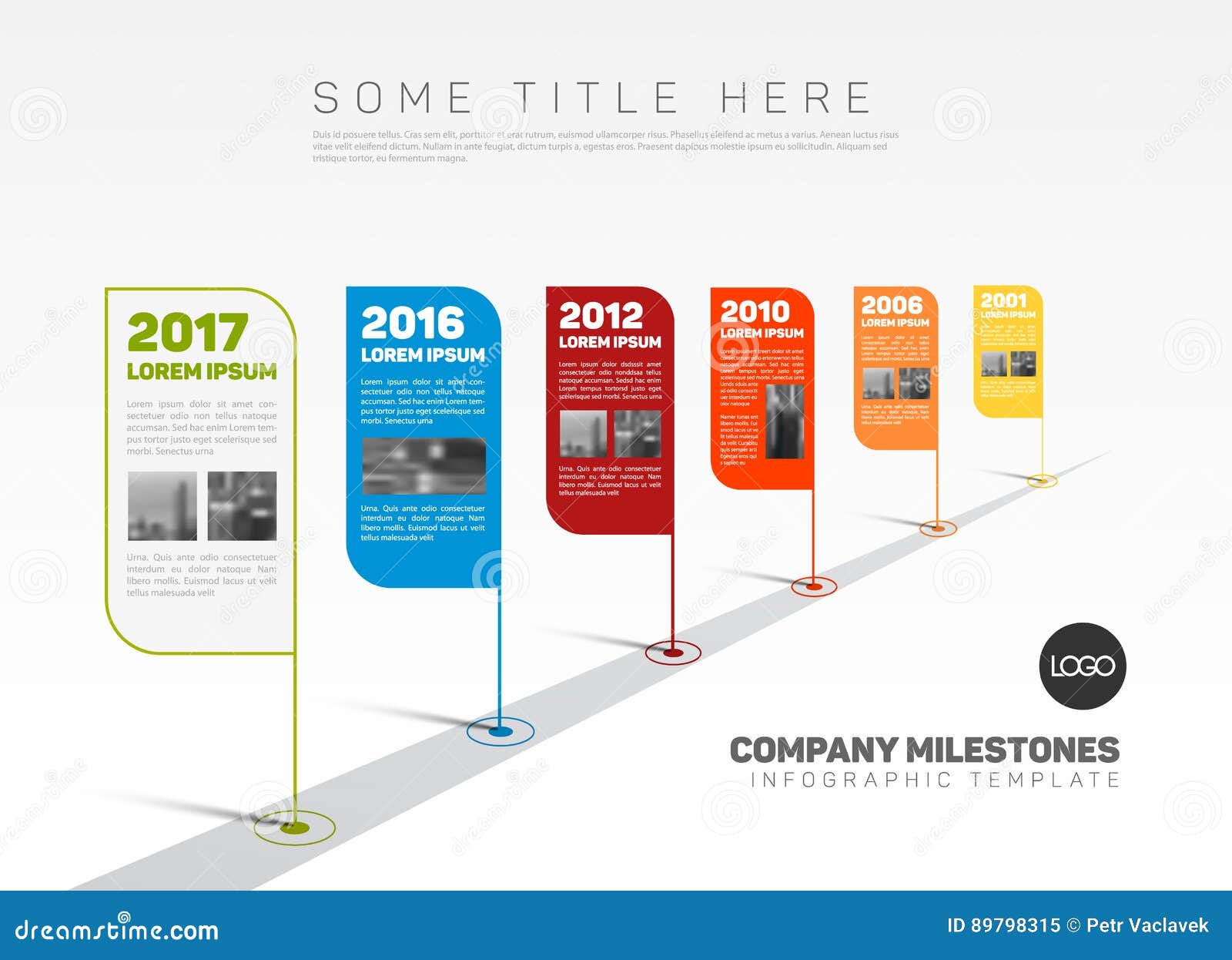 Meilenstein-Zeitachse-Schablone Infographic Company Vektor Abbildung ...