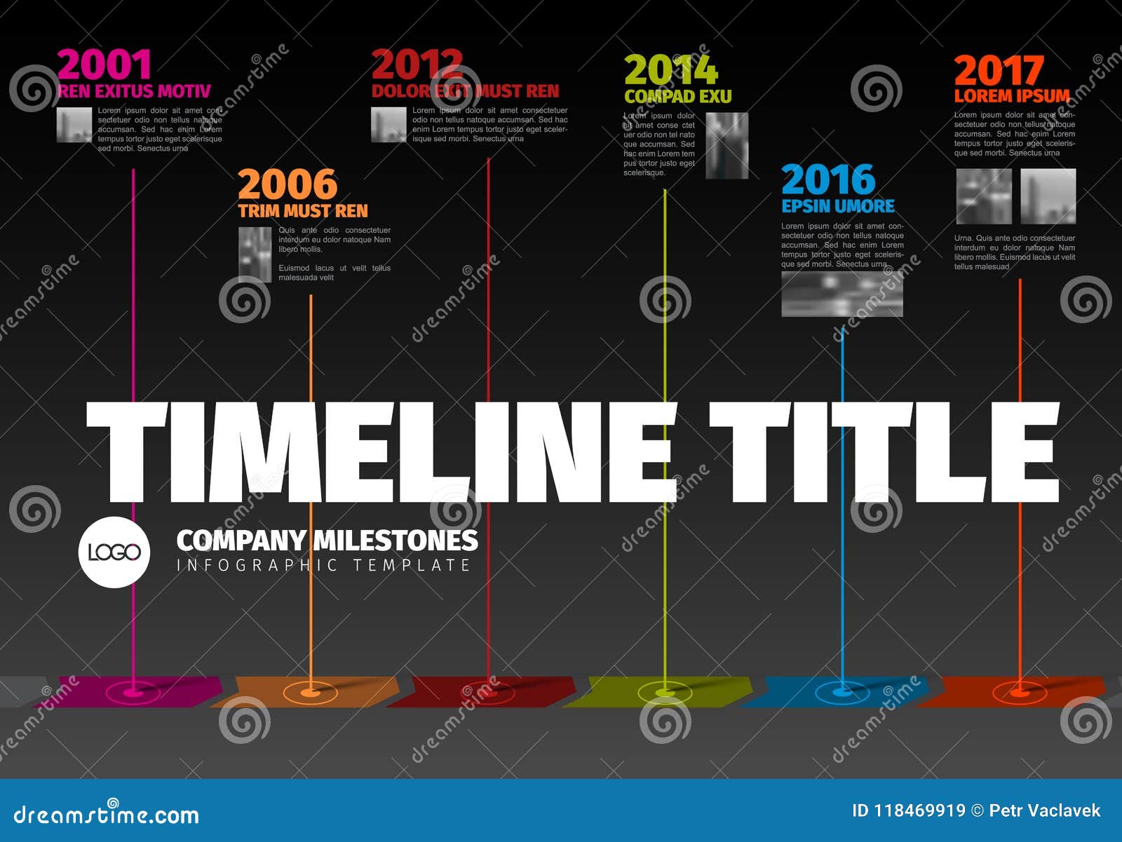 Meilenstein-Zeitachse-Schablone Vector Infographic Company Vektor ...