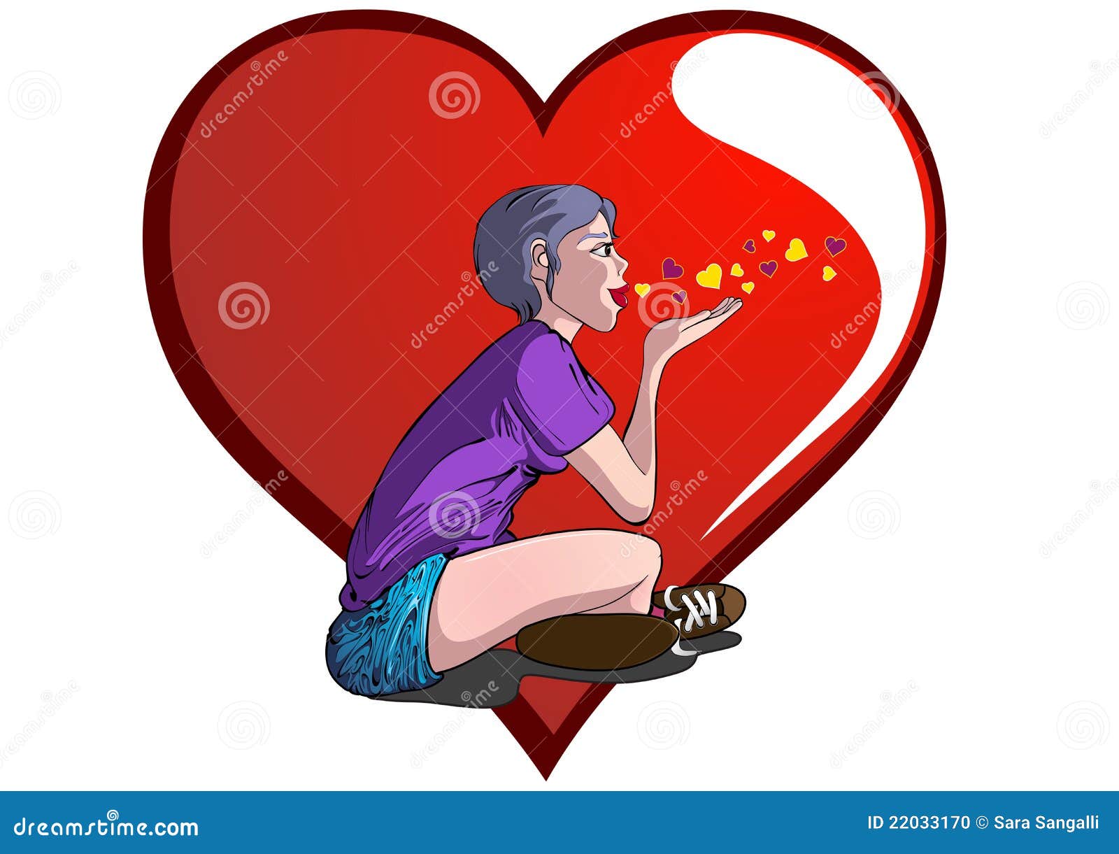 Meisje dat een kus blaast vector illustratie. Illustration of vrouw ... Meisje dat een kus blaast vector illustratie. Illustration of vrouw ...