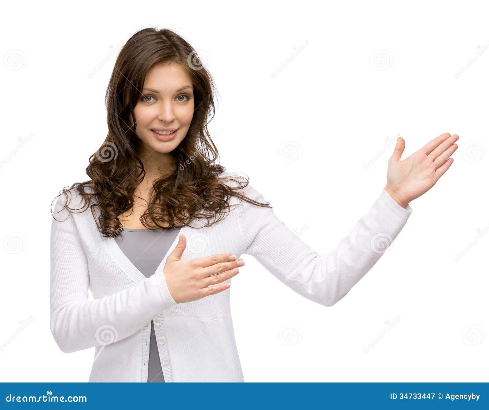 Meisje Die Handgebaar Richten Stock Afbeelding - Image of lengte ...