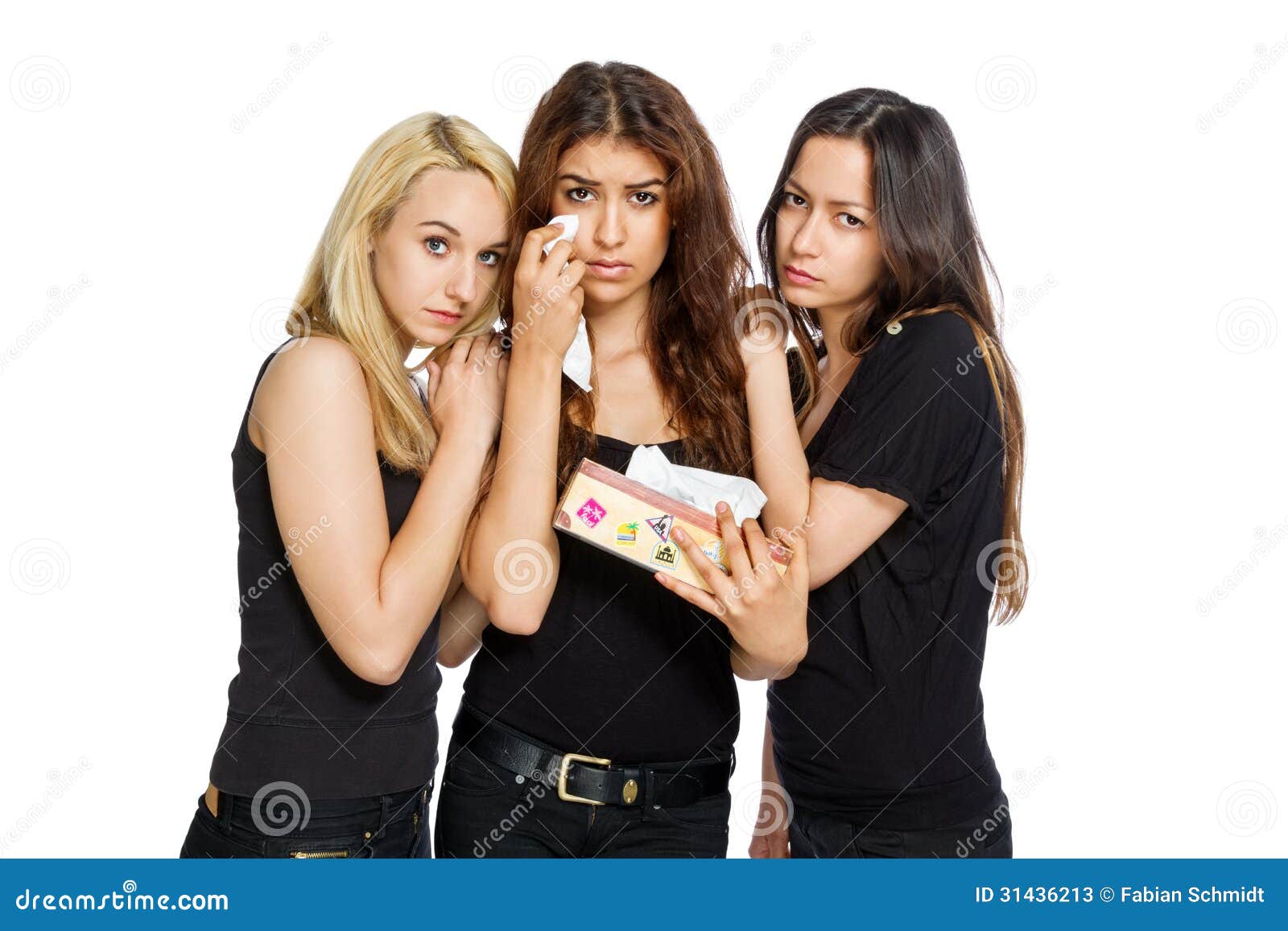 Meisjes Die Elkaar Troosten Stock Afbeelding - Image of schreeuw, haar ...