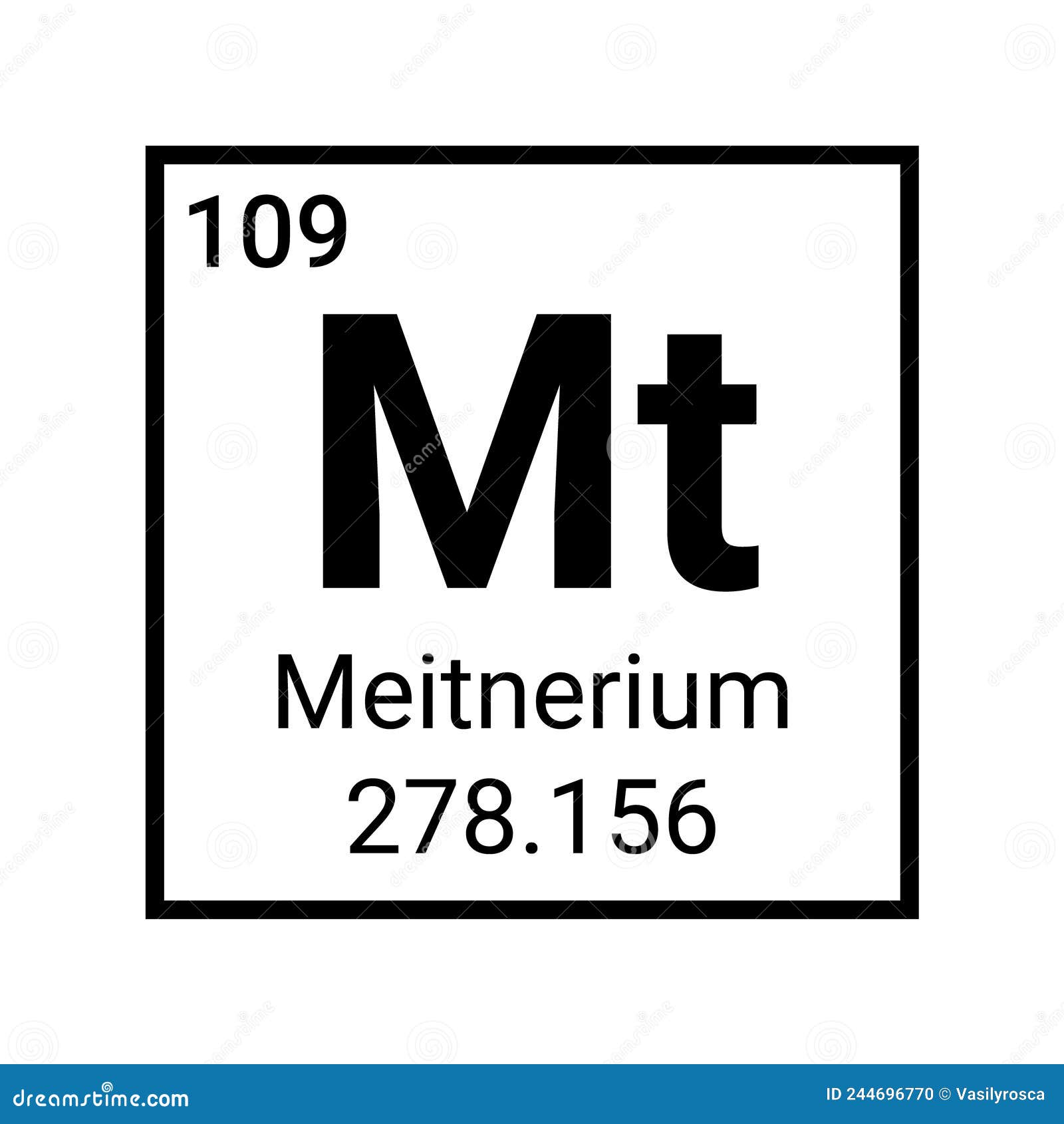 Meitnerium Chemical Element Of Mendeleev Periodic Table On Grey ...