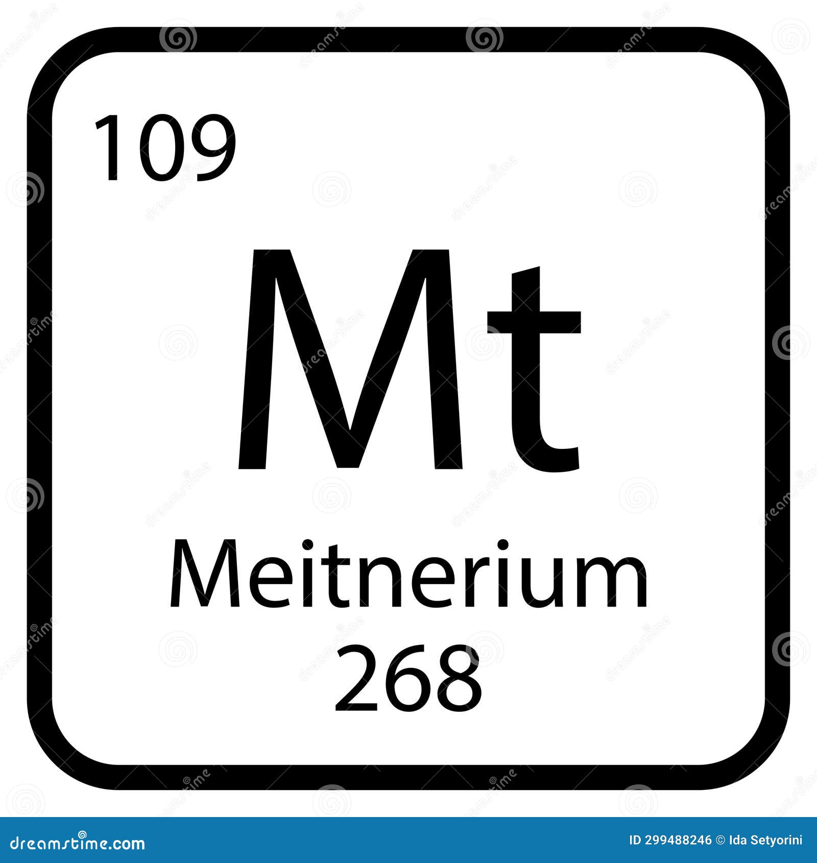 Meitnerium Icon. Mt Chemical Element. Atomic Number 109. Mass 278 ...
