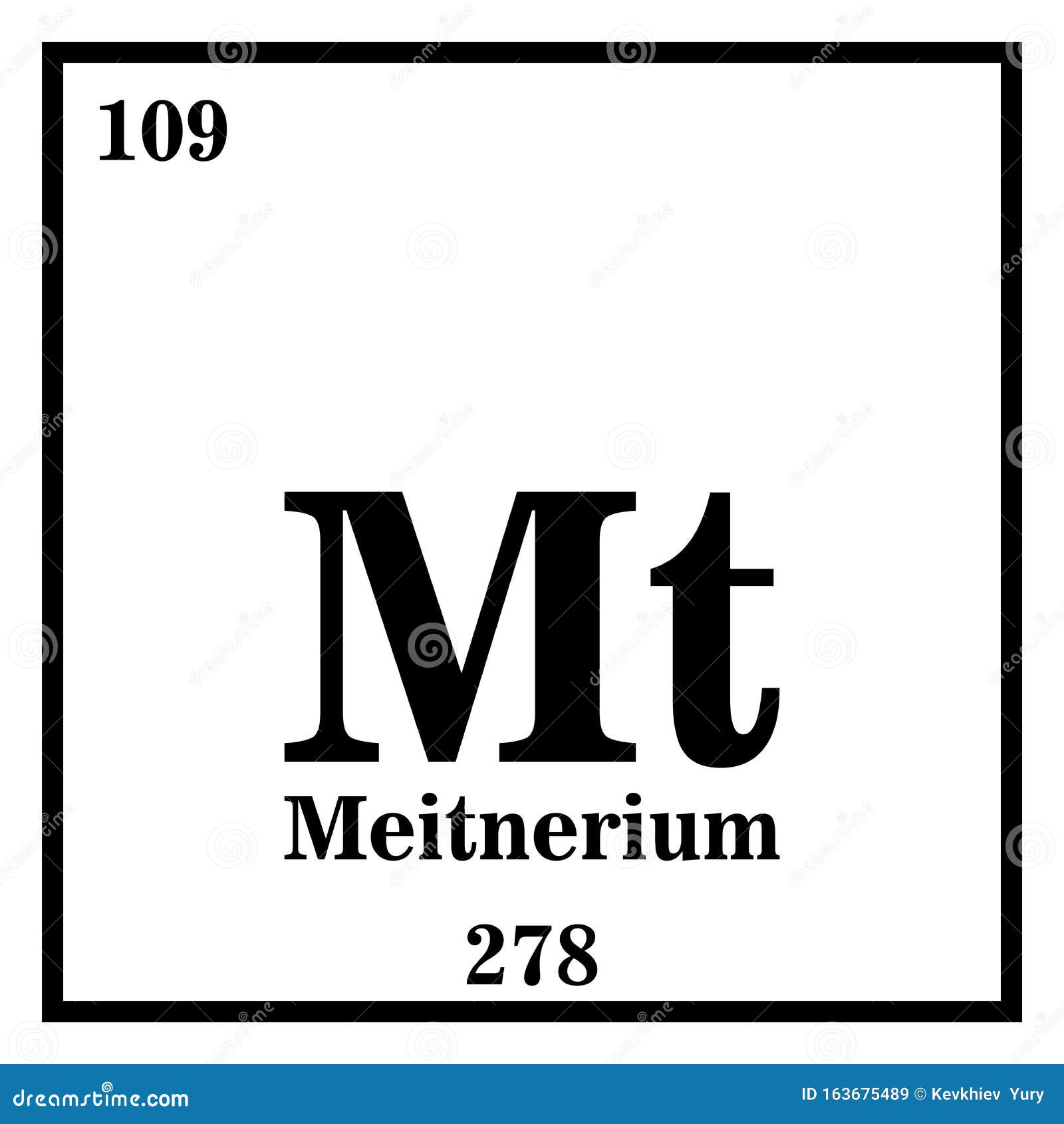 Meitnerium On Periodic Table Of The Elements, With Element Symbol Mt ...
