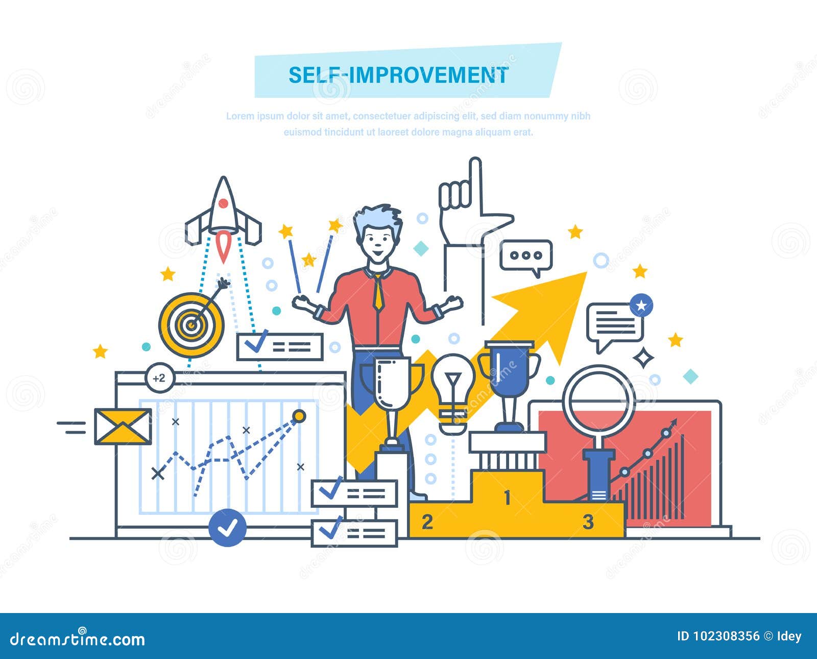 Mejora Del Uno Mismo Autodesarrollo Ilustración del Vector ...
