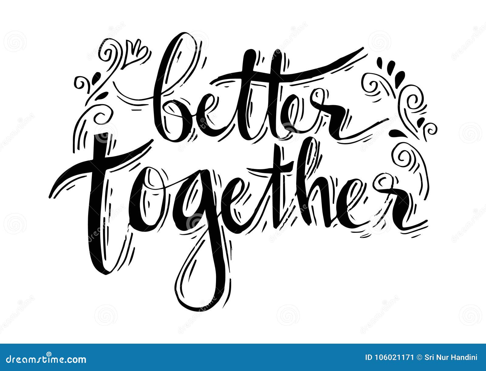 Mejore Juntas Las Letras De La Mano Ilustración del Vector ...