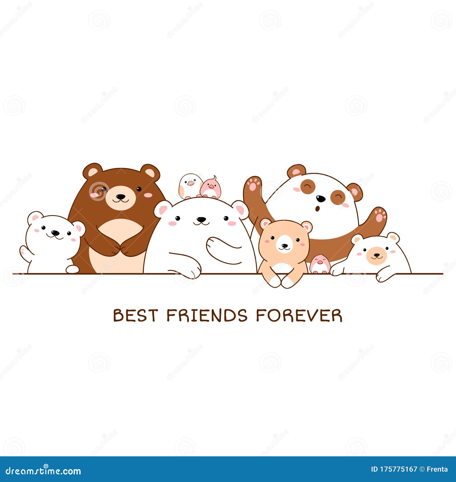 Mejores Amigos Para Siempre. Afiche Horizontal Con Animales Lindos ... Mejores Amigos Para Siempre. Afiche Horizontal Con Animales Lindos ...