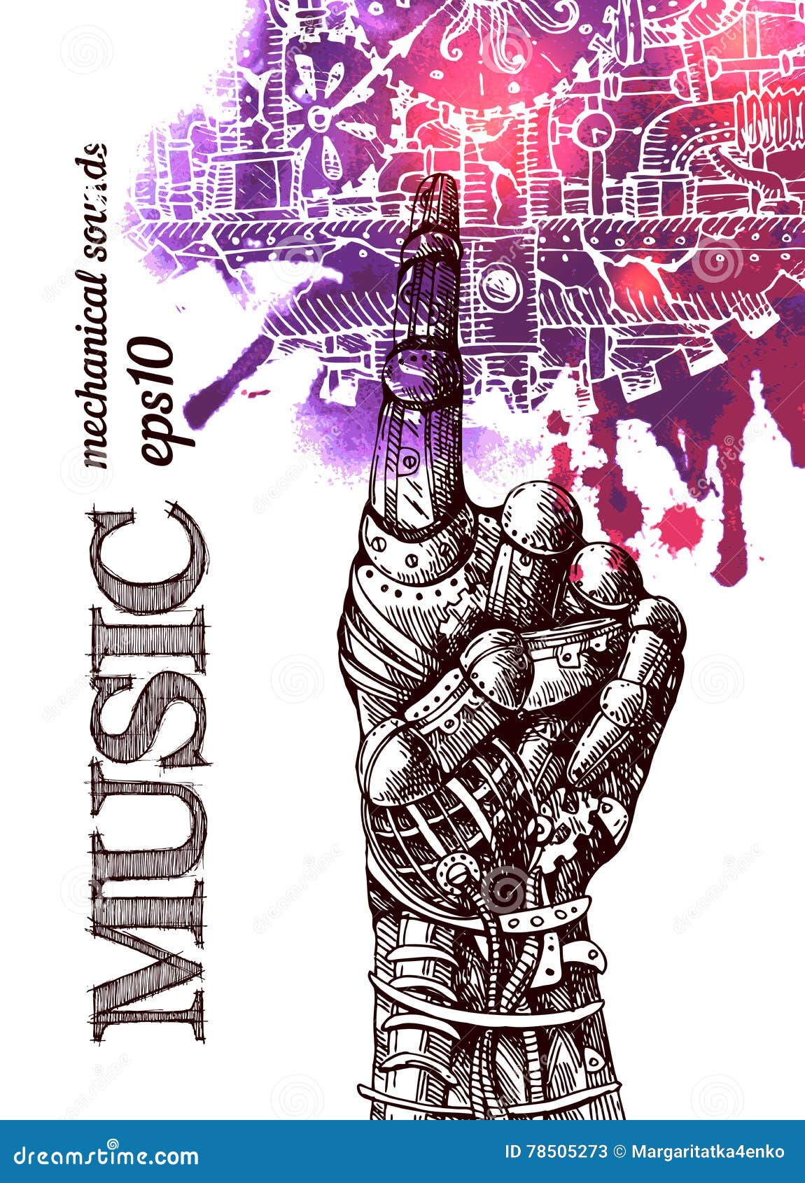 Mekaniskt peka finger vektor illustrationer. Illustration av teckning ...