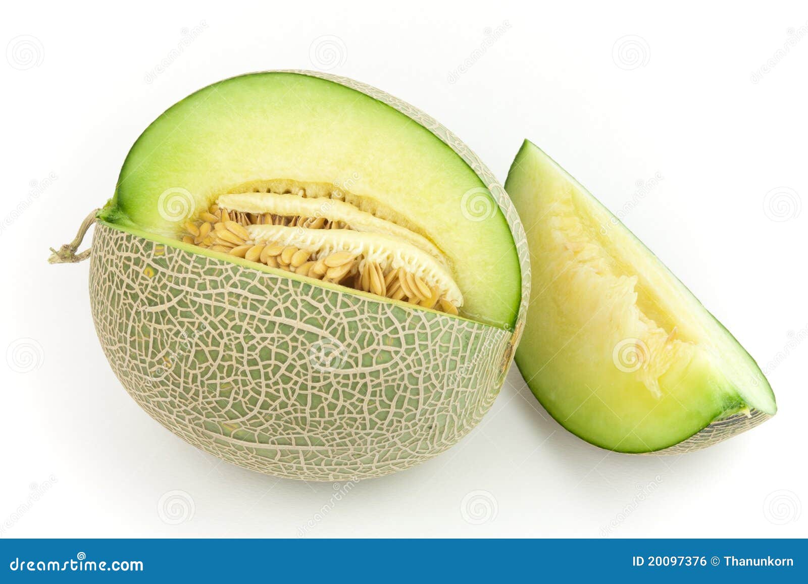 Melón verde maduro foto de archivo. Imagen de corte, blanco - 20097376