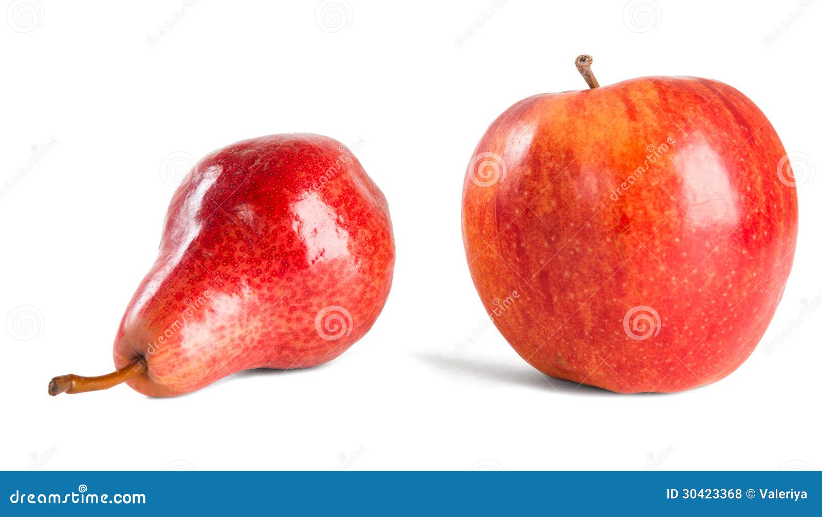 Mela e pera rosse. fotografia stock. Immagine di spuntino - 30423368