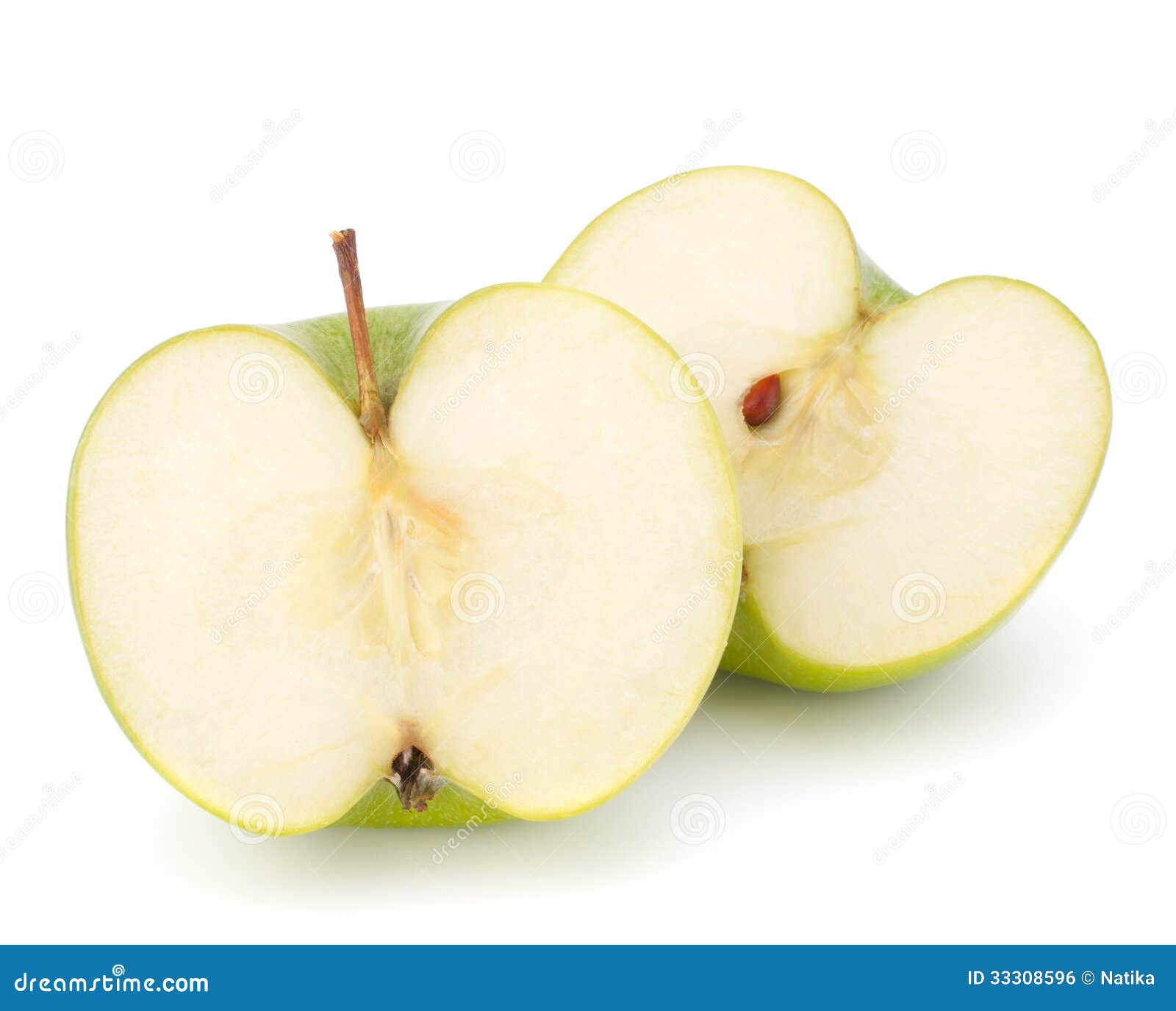 Mela verde mezza fotografia stock. Immagine di ritaglio - 33308596