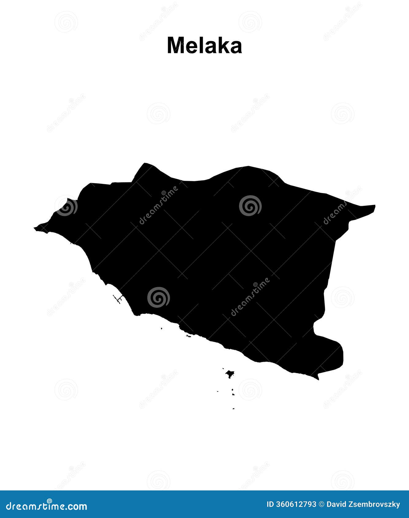 Melaka outline map stock illustration. Illustration of borders - 360612793