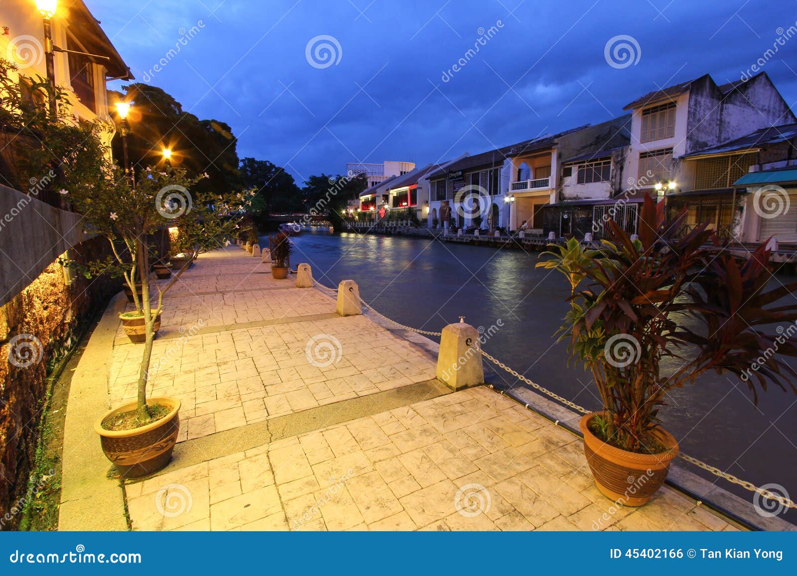 Melaka Riverside Esplanade, Malaysia Stock Photo - Image of esplanade ...