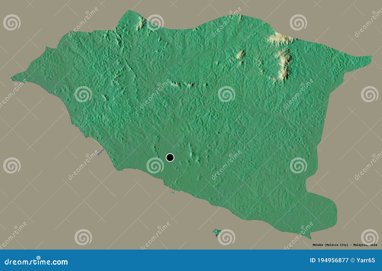 Melaka, State of Malaysia, on Solid. Relief Stock Illustration ...