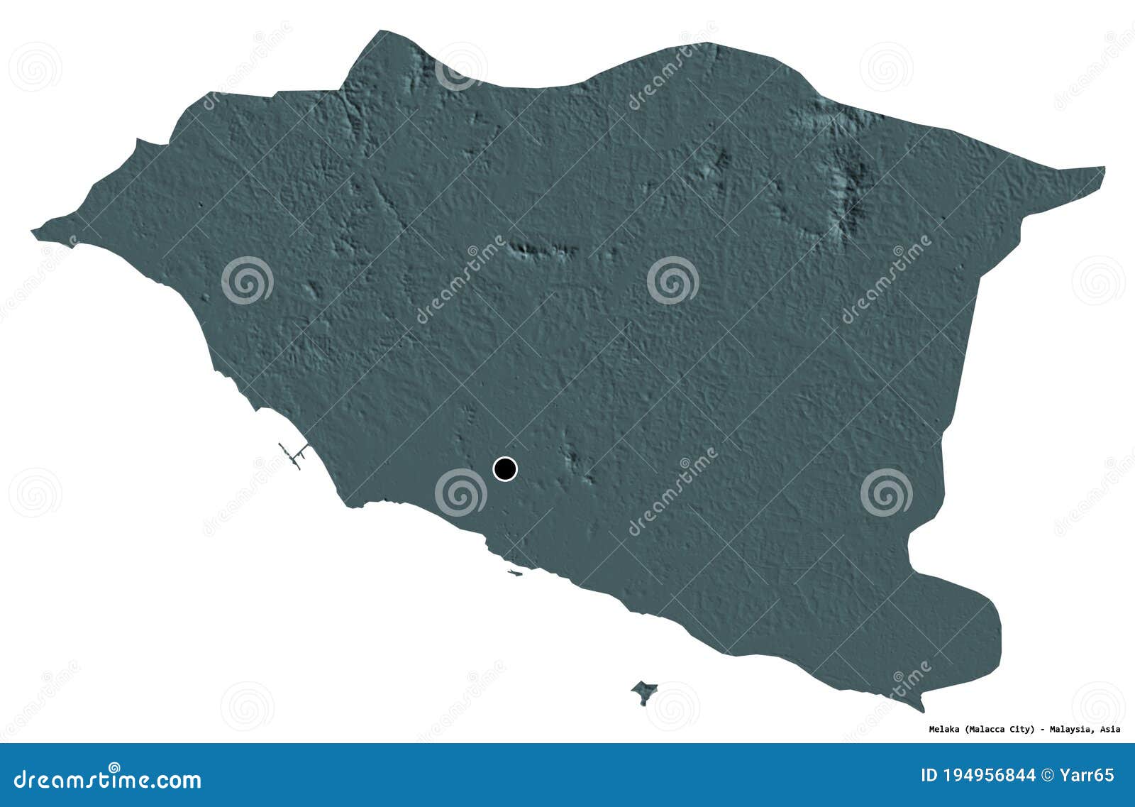 Melaka, State of Malaysia, on White. Administrative Stock Illustration ...