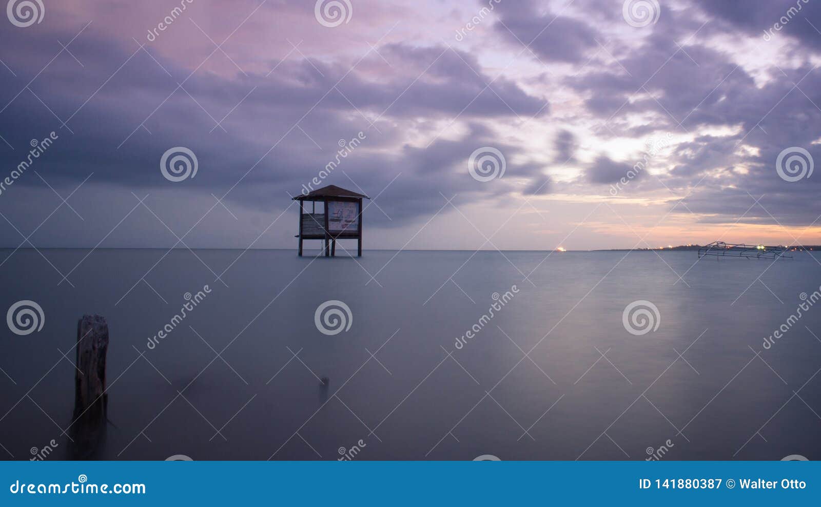 Melancholic View of a Sunset at the Beach Stock Image - Image of ...