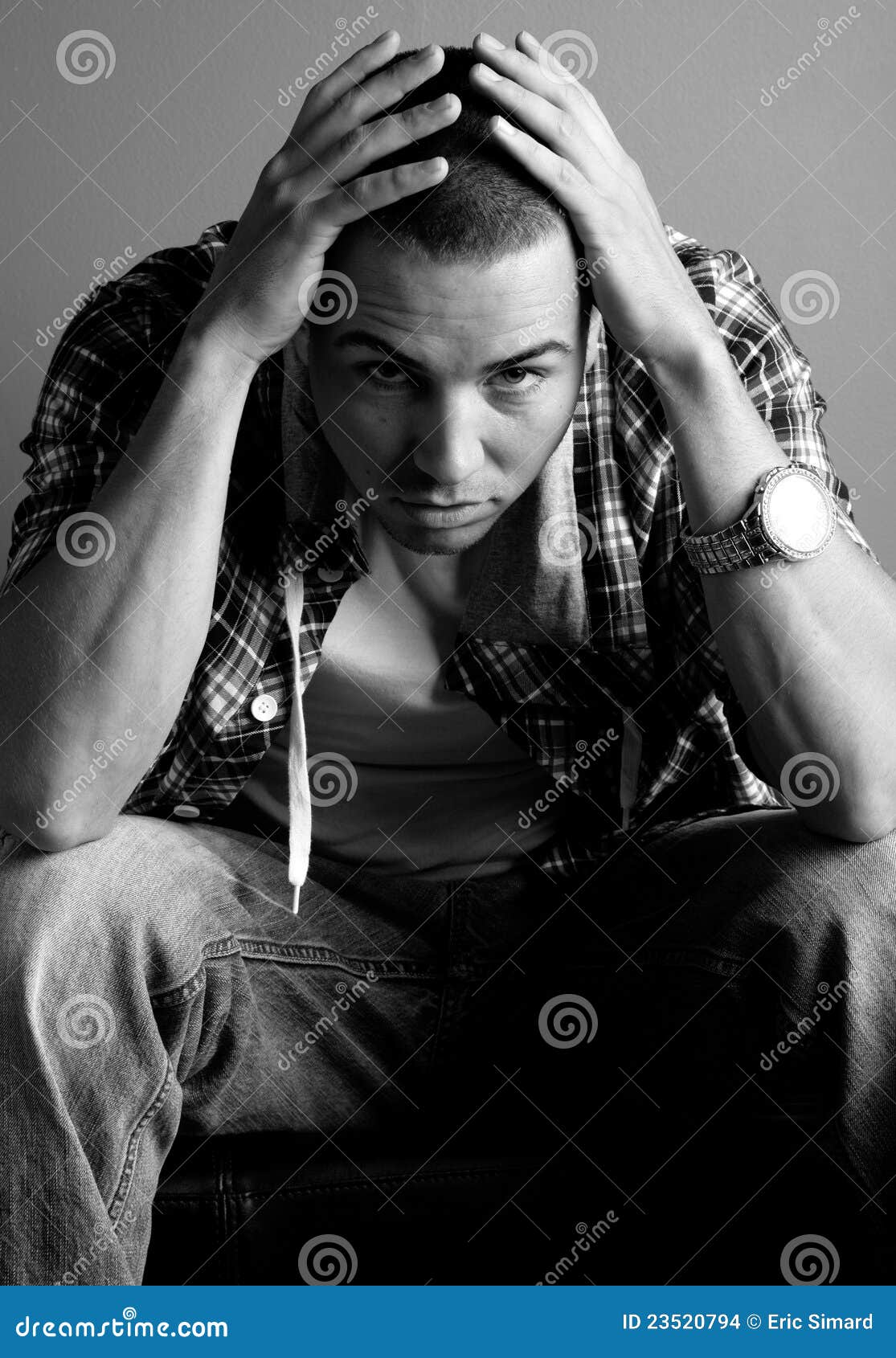 Melancholy Man stock photo. Image of male, fashion, pensive - 23520794