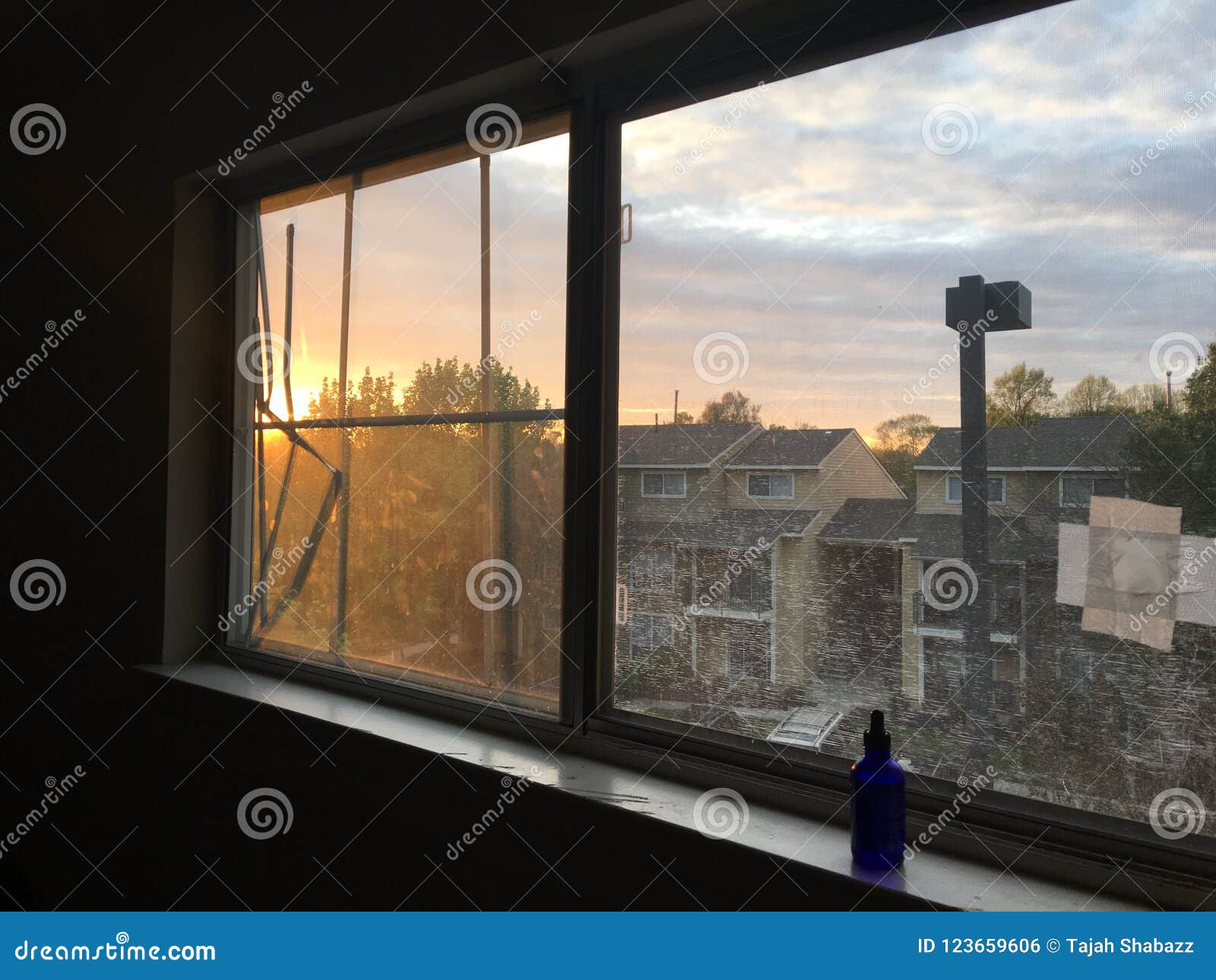 Melancholy Sunset Hitting Window Pane Stock Photo - Image of pane ...