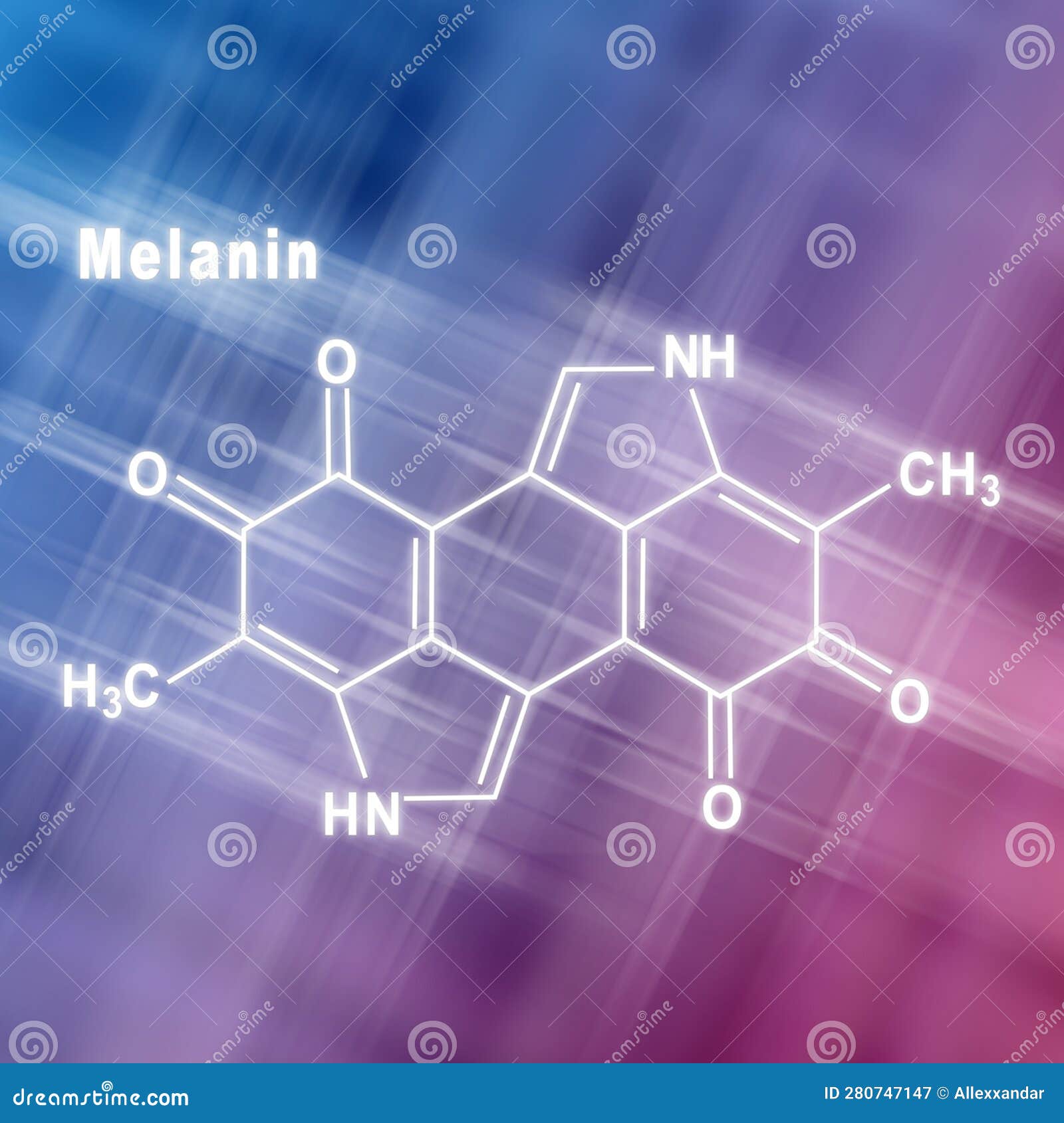 Melanin Molecule, Structural Chemical Formula Stock Illustration ...