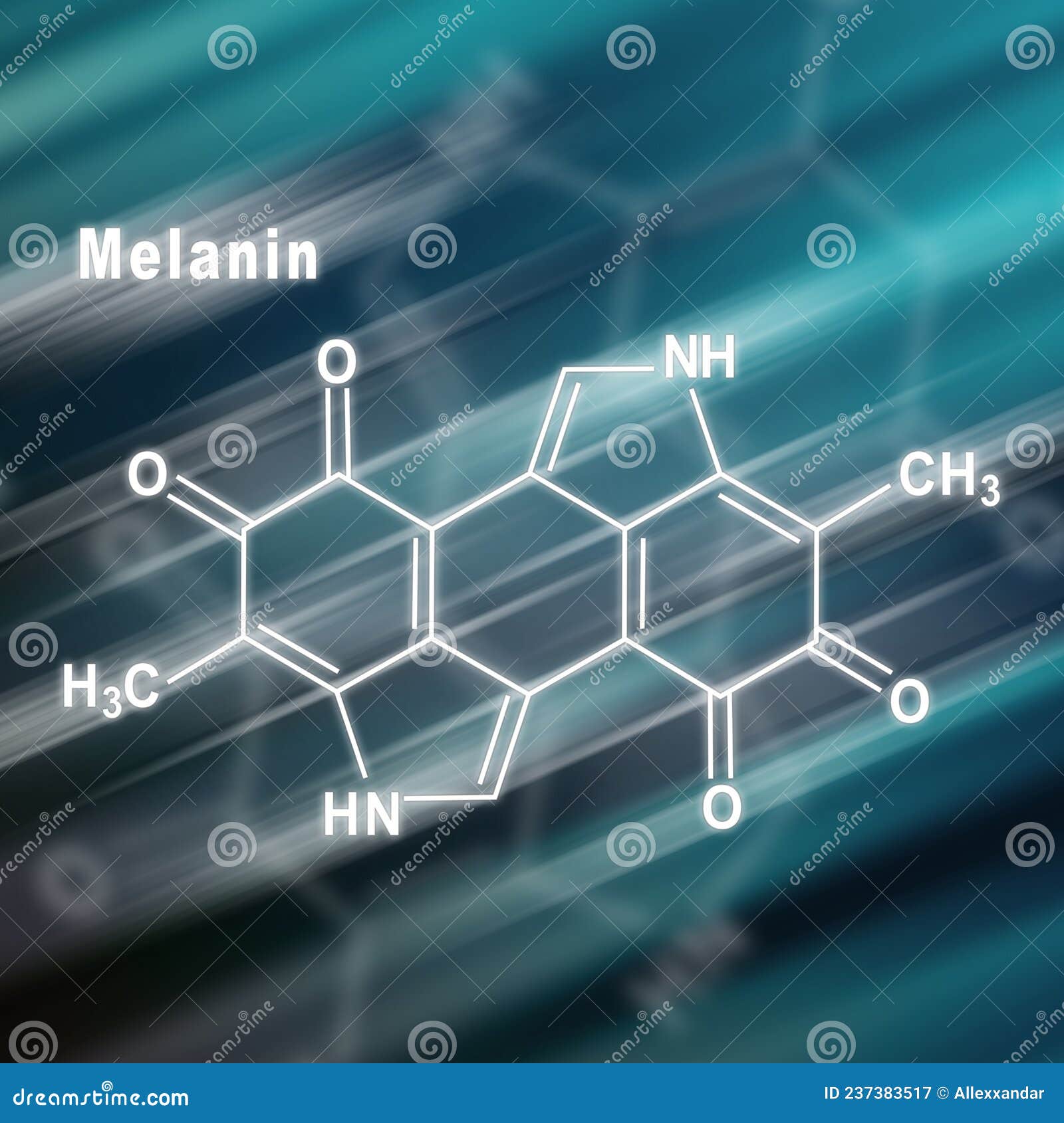 Melanin Molecule, Structural Chemical Formula Stock Illustration ...