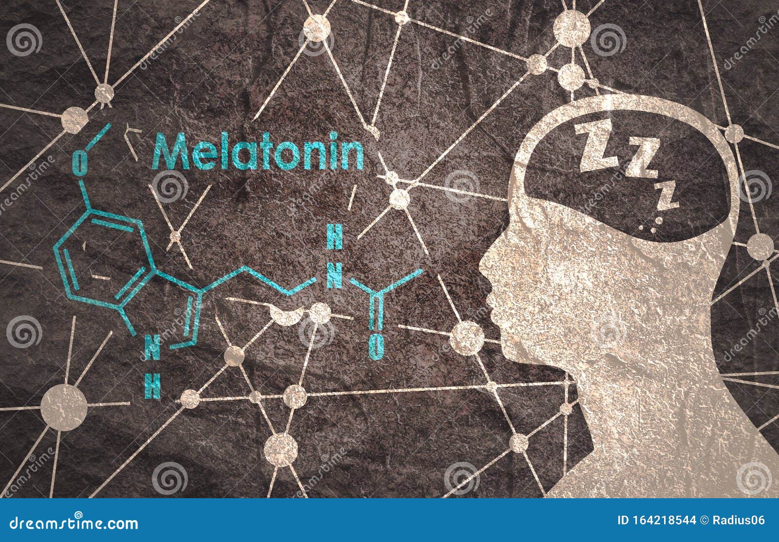 Melatonin Hormone Molecule. Stock Photo - Image of dots, hormone: 164218544