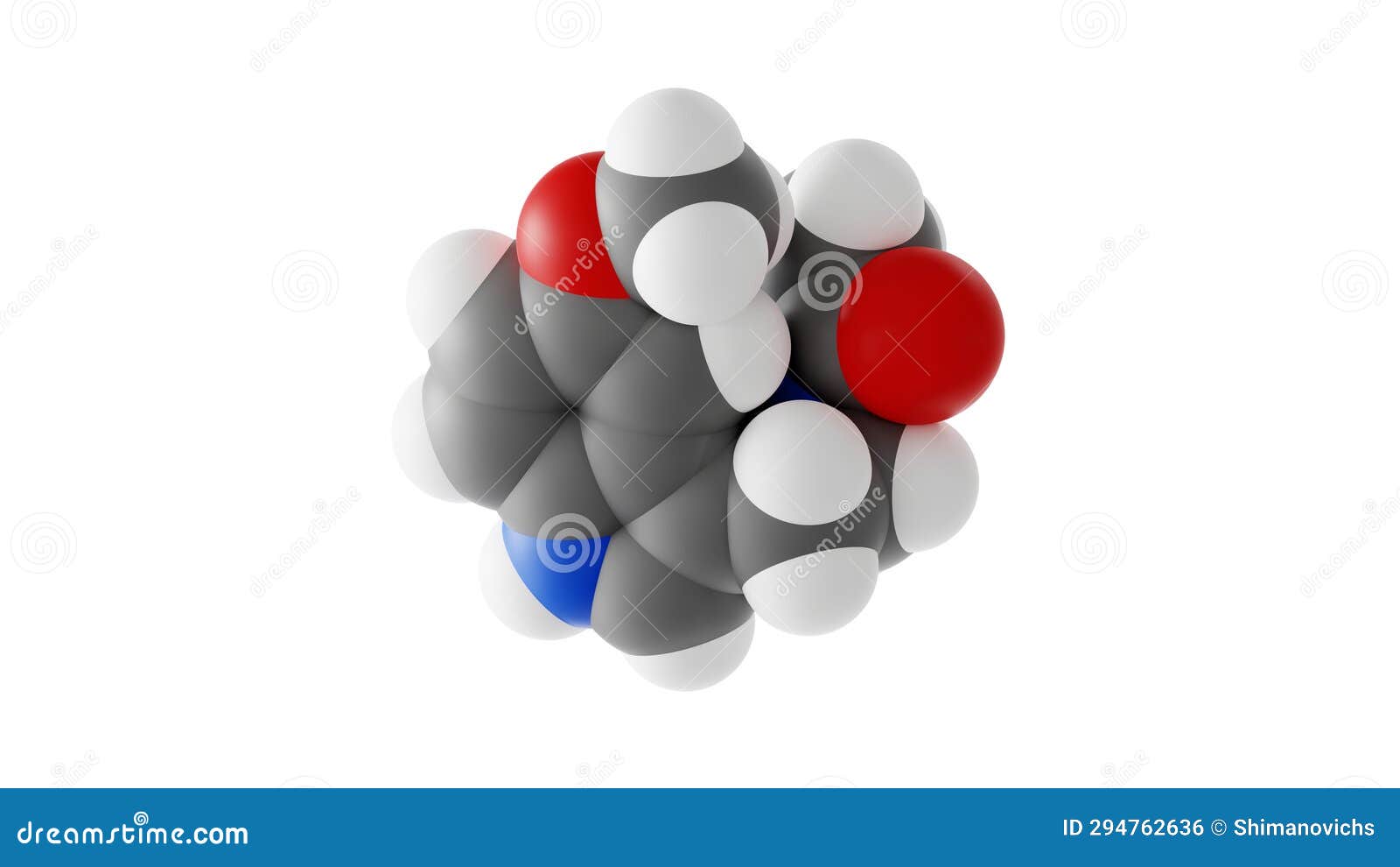 Melatonin Molecule, Indoleamine, Molecular Structure, Isolated 3d Model ...