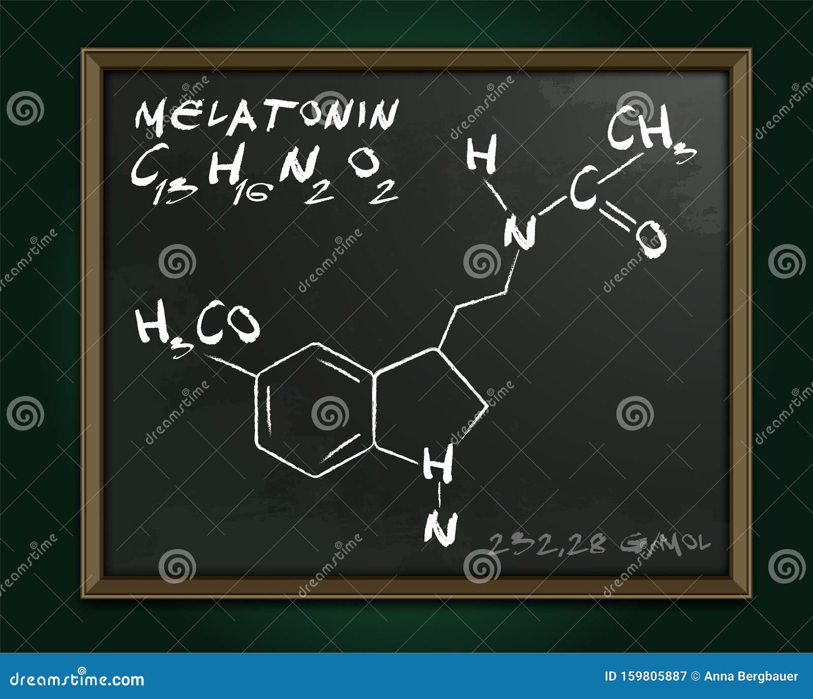 Melatonin Molecule Structure Cartoon Vector | CartoonDealer.com #159805887