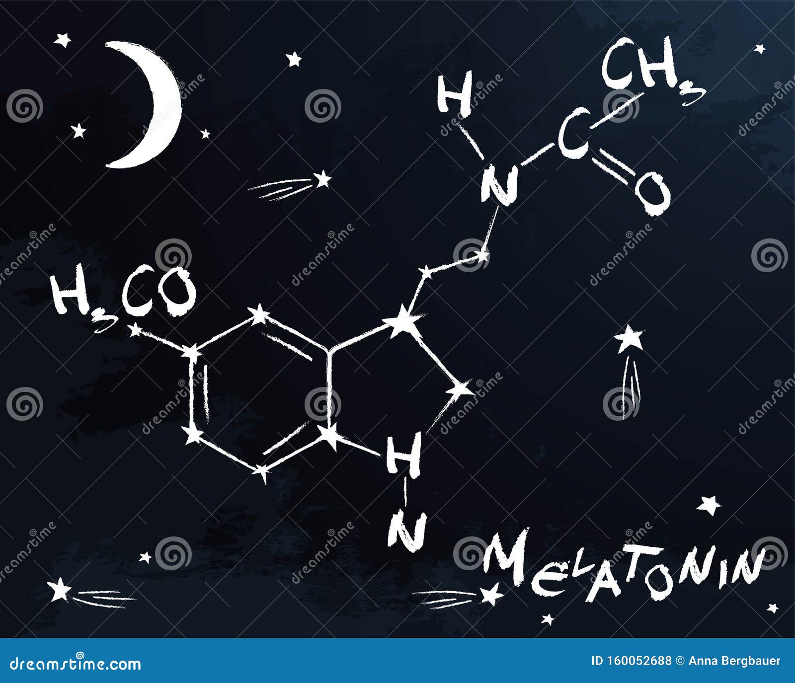 Melatonin Molecule Structure Cartoon Vector | CartoonDealer.com #159805887