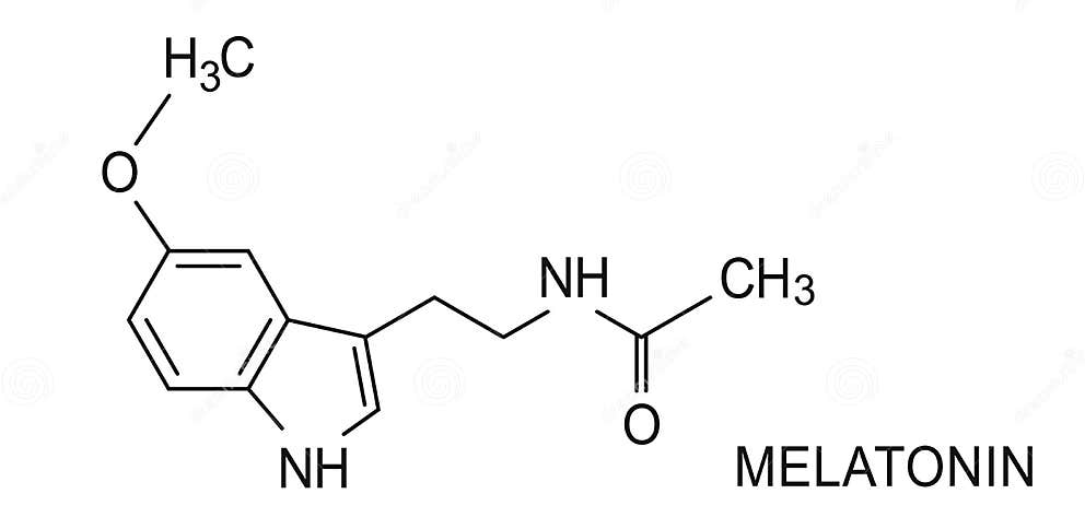 Melatonin Molecule Structure, Vector Chemical Formula Stock Vector ...