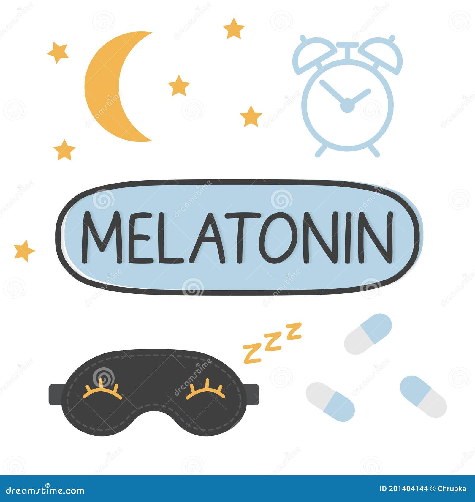 Melatonin Sleep Hormone Concept Stock Vector - Illustration of ...