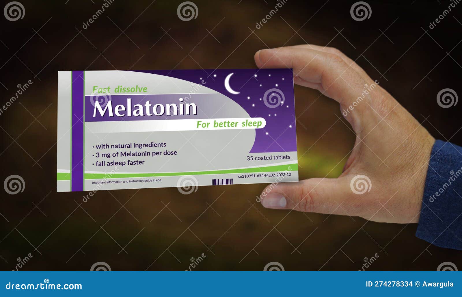 Melatonin Sleeplessness and Insomnia Tablets Pack 3d Illustration Stock ...