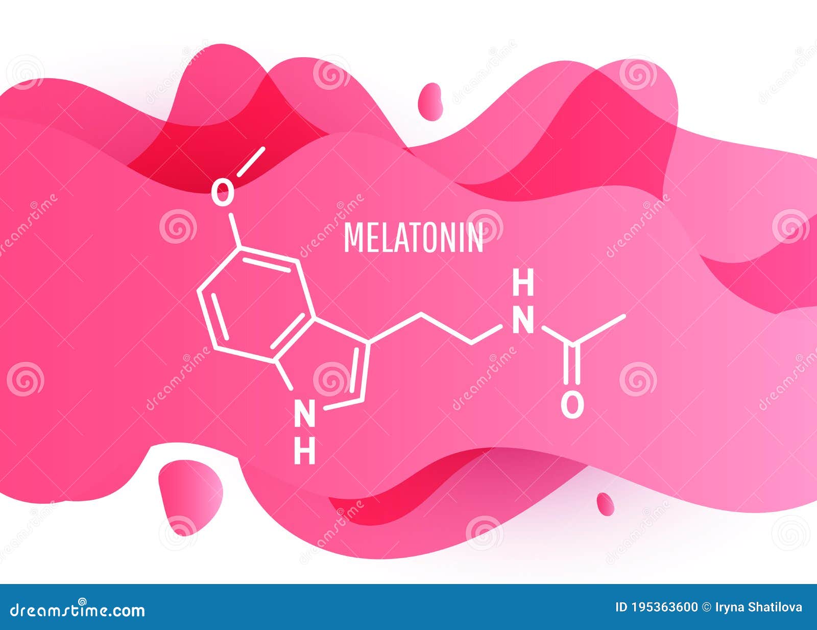 Melatonin Structural Formula Of Molecular Structure Cartoon Vector ...