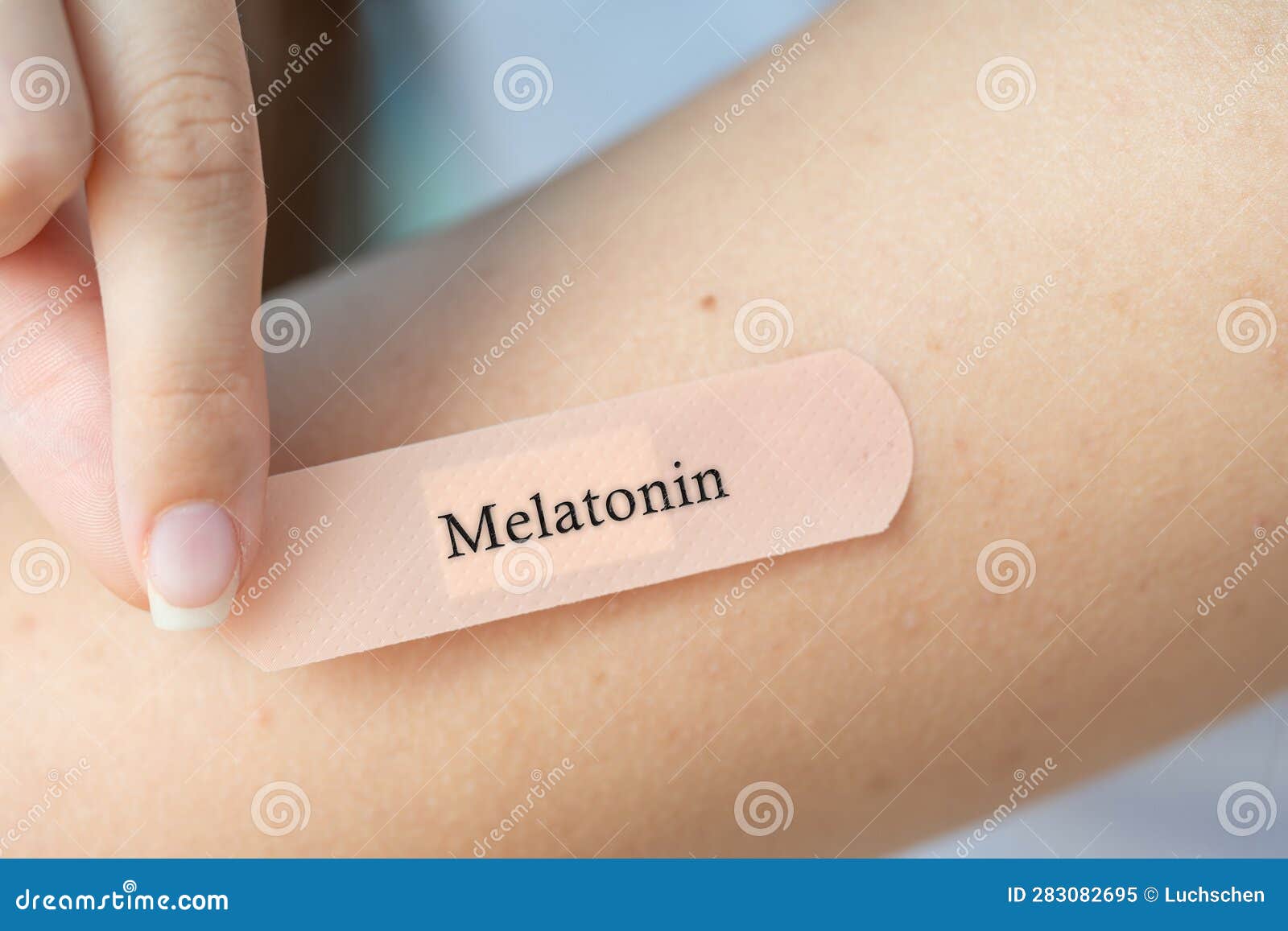 Melatonin Transdermal Patch Stock Image - Image of treatment ...