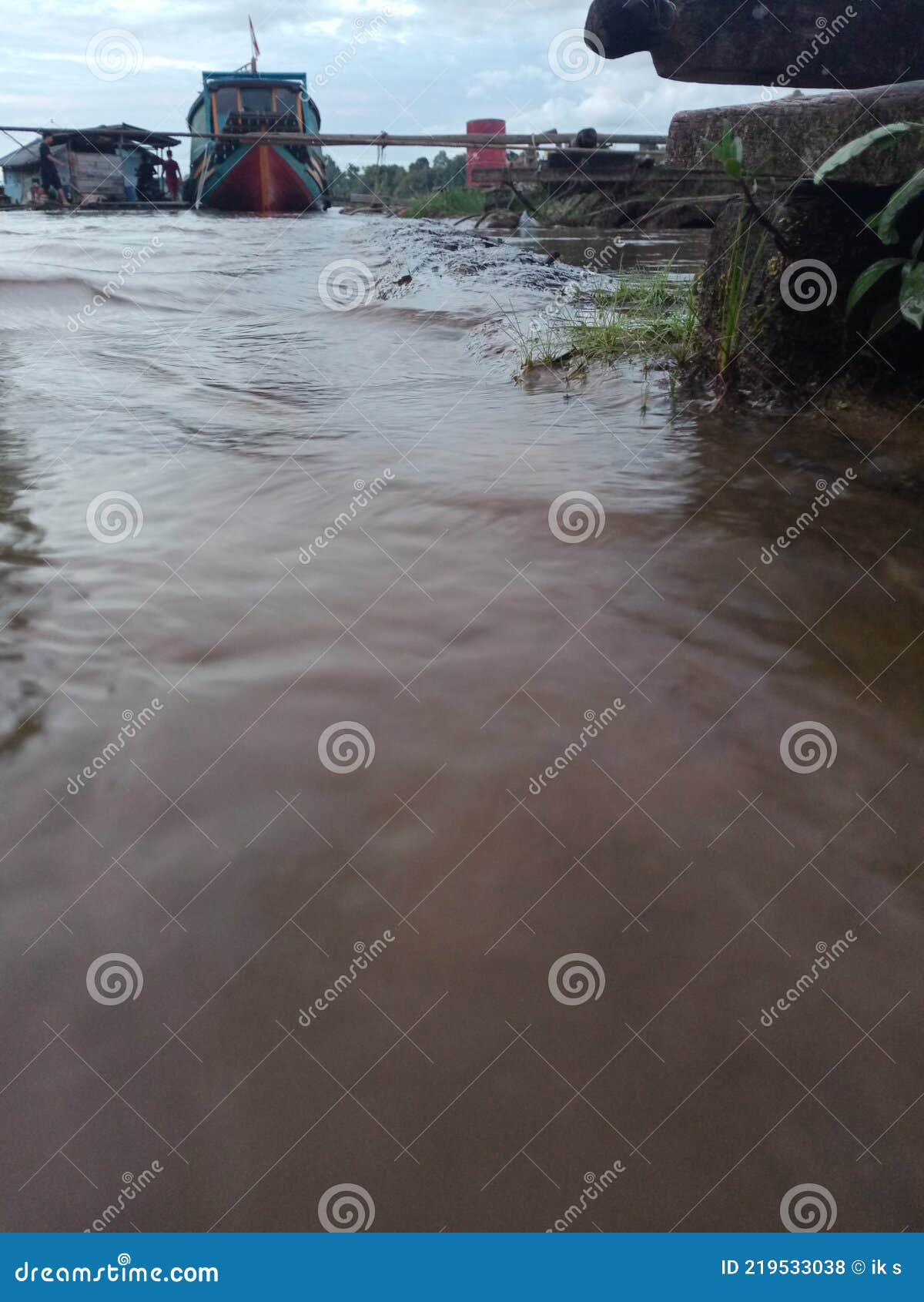 Melawi river water level stock photo. Image of level - 219533038