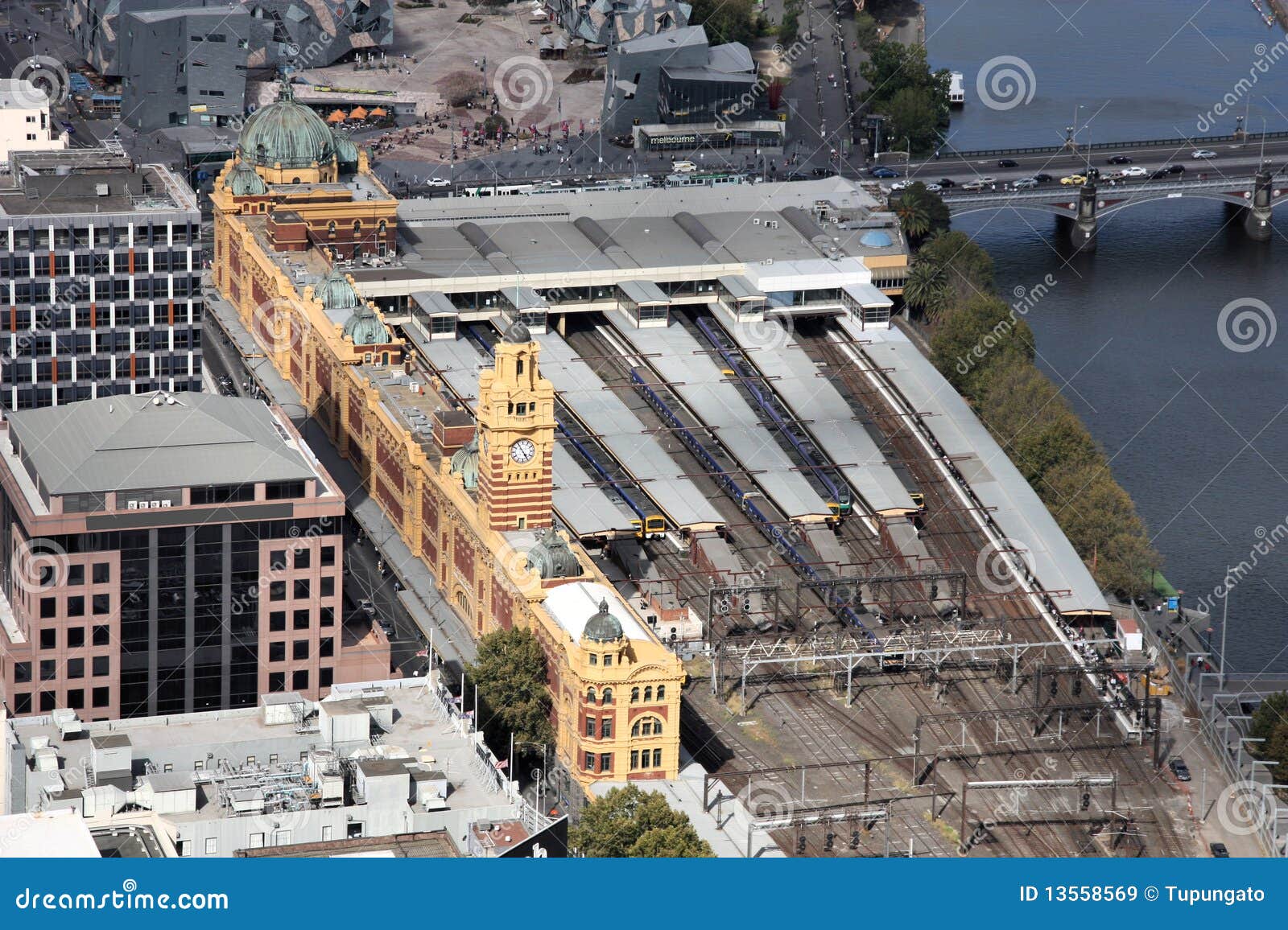 Melbourne stock image. Image of district, street, skyline - 13558569