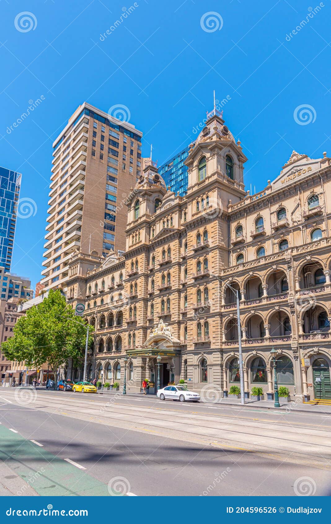 MELBOURNE, AUSTRALIA, JANUARY 1, 2020: Windsor Hotel in Center of ...