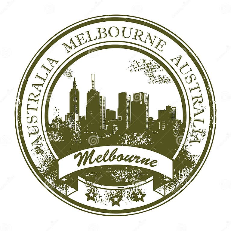 Melbourne, Australia stamp stock vector. Illustration of insignia ...