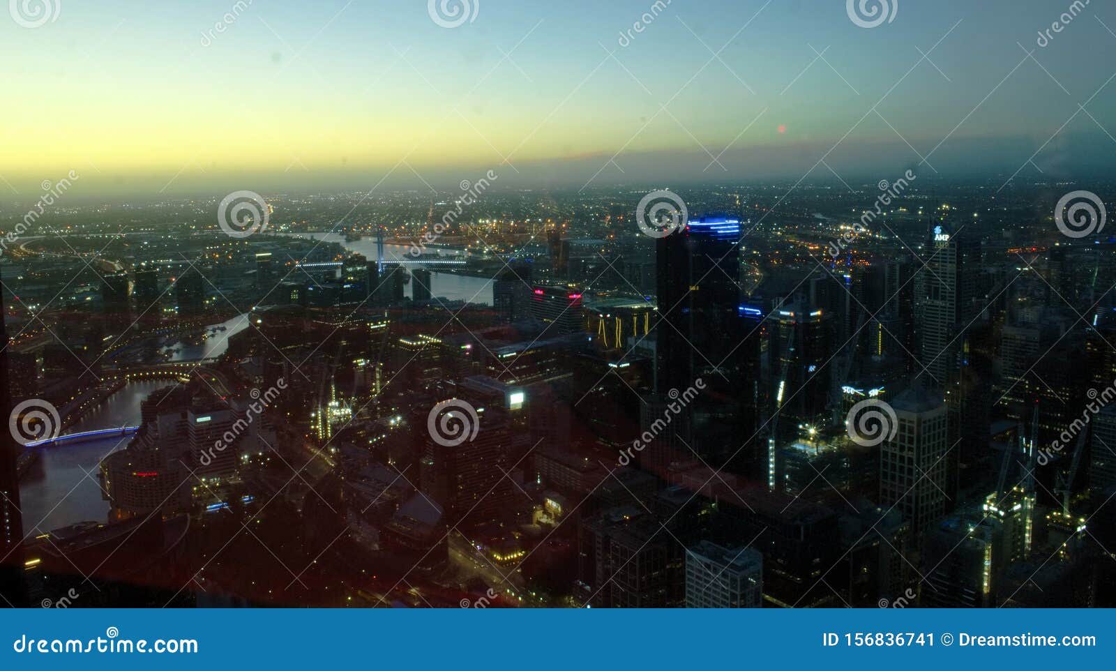 Melbourne, AUSTRALIA - Sunset View of Melbourne CBD from the Eureka ...