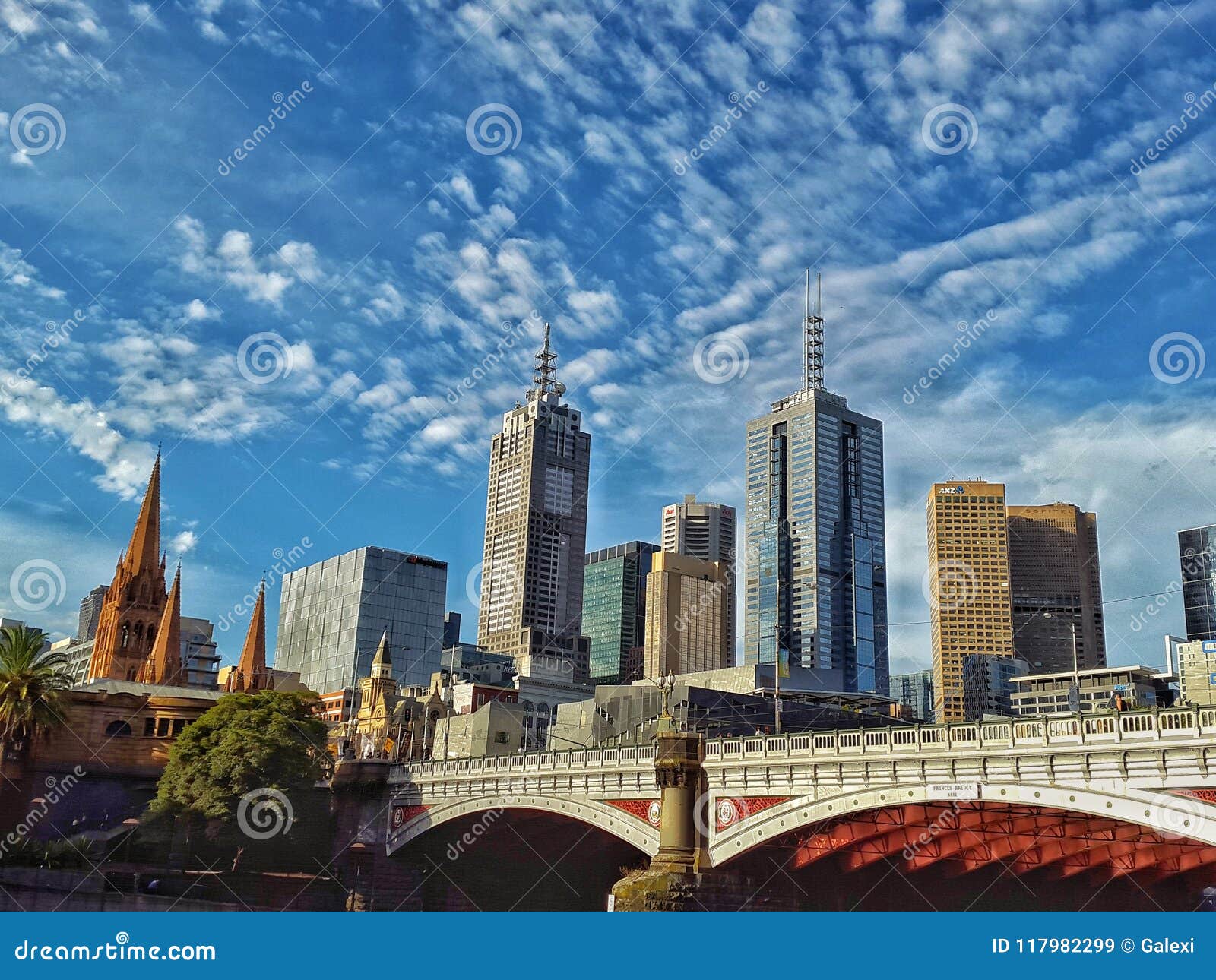Melbourne Buildings Through The Curving And Converging Orange Sides Of ...
