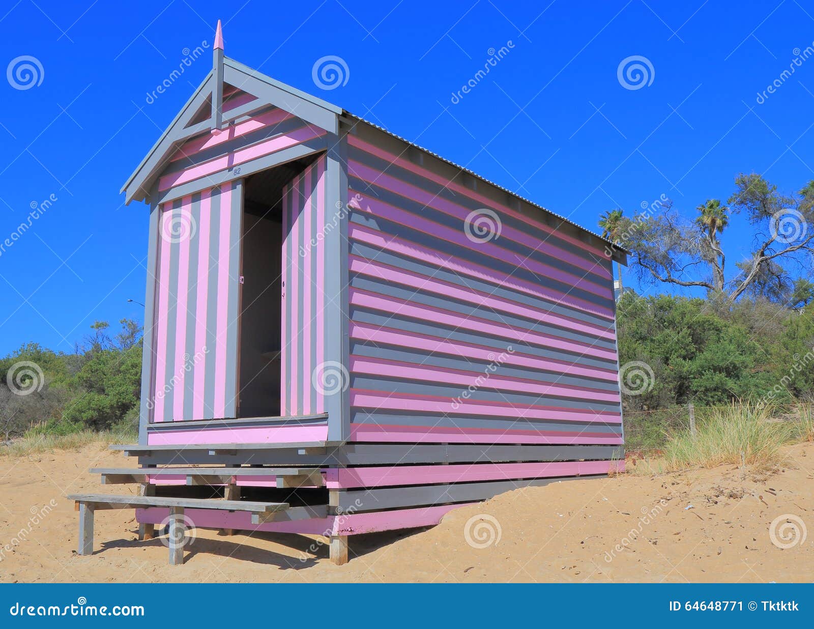 Melbourne Beach Bathing Box Australia Stock Image - Image of stripe ...