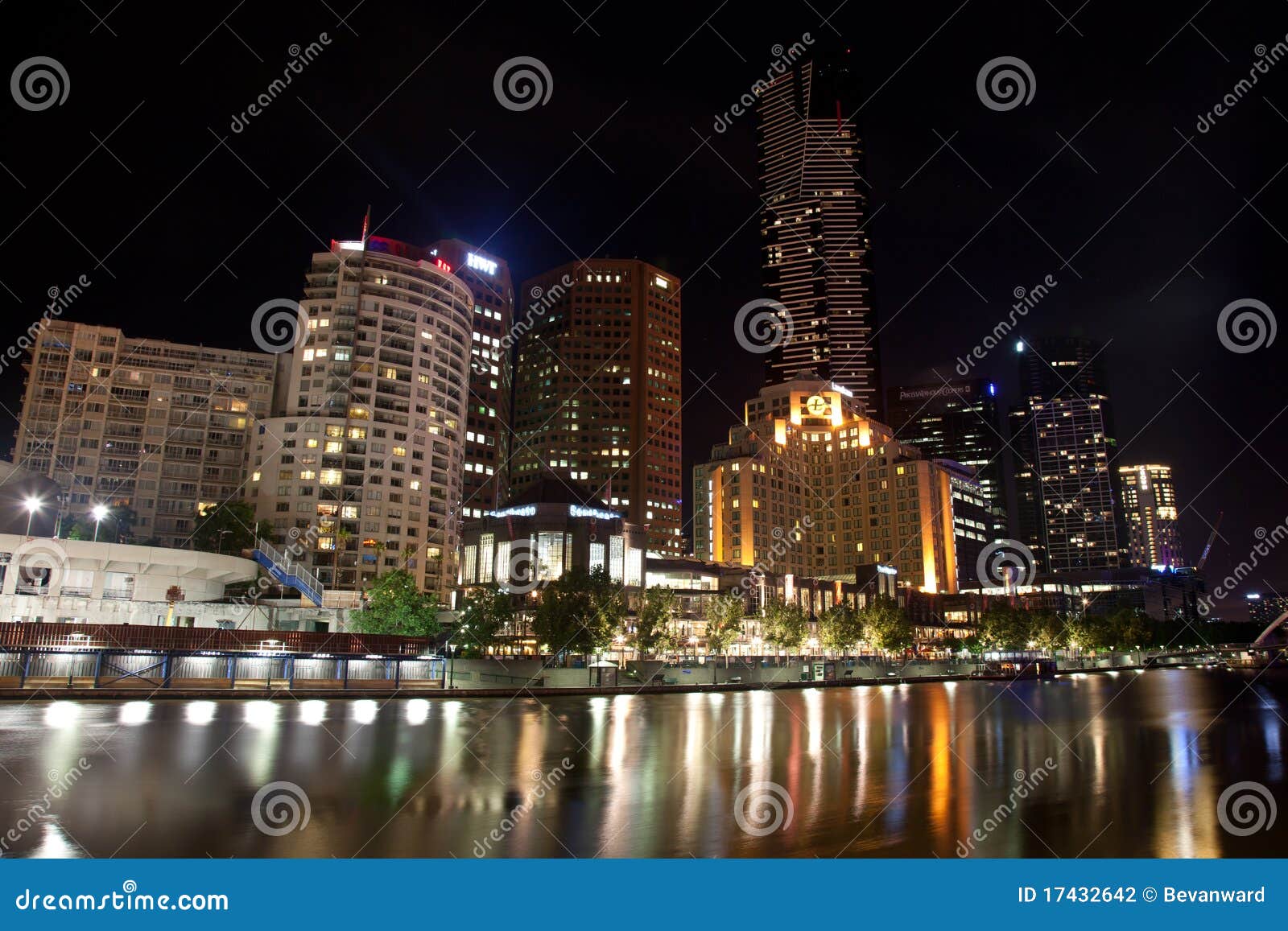 Melbourne City Buildings at Night Editorial Photography - Image of ...