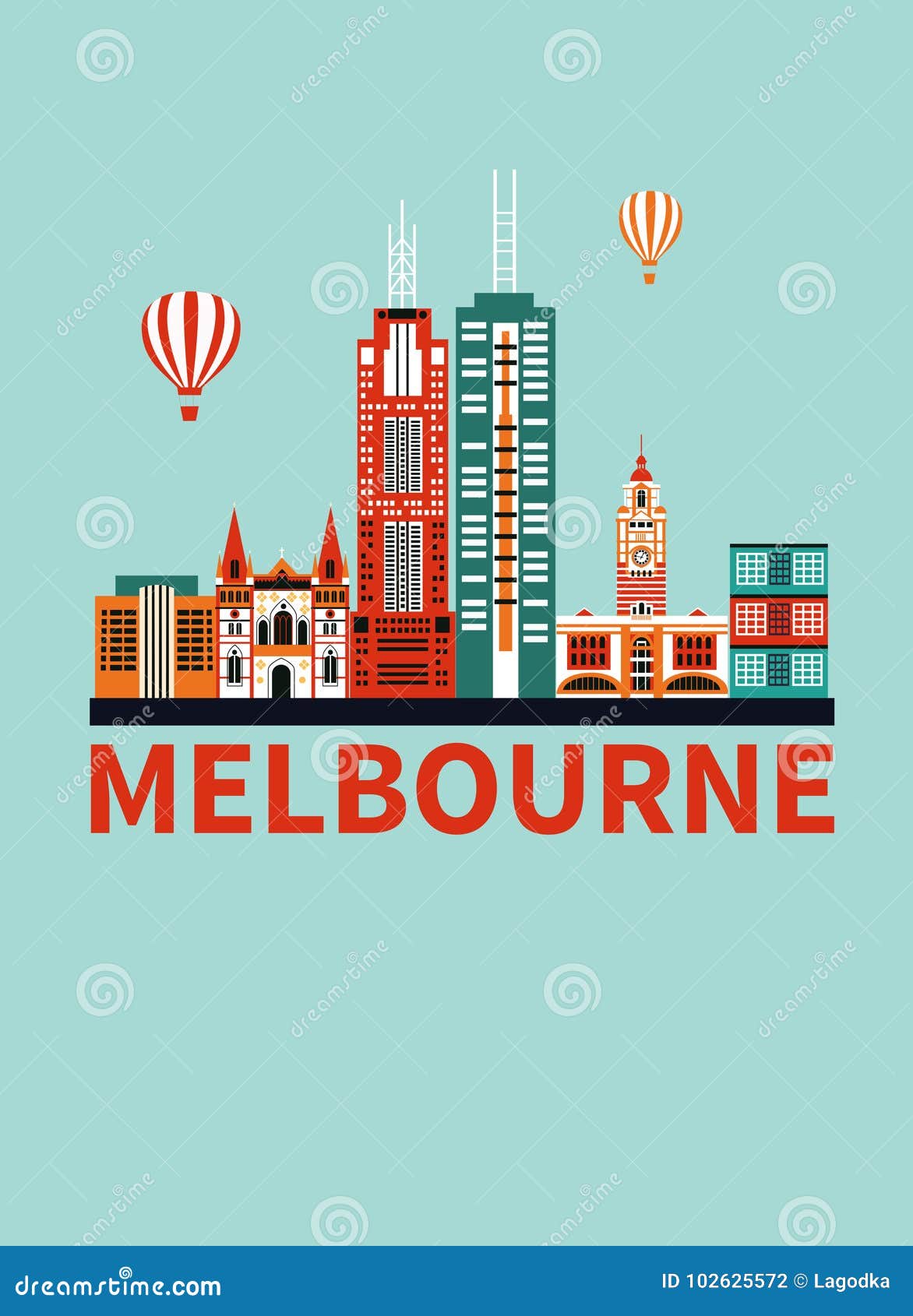 Melbourne City Travel Background Stock Vector - Illustration of ...