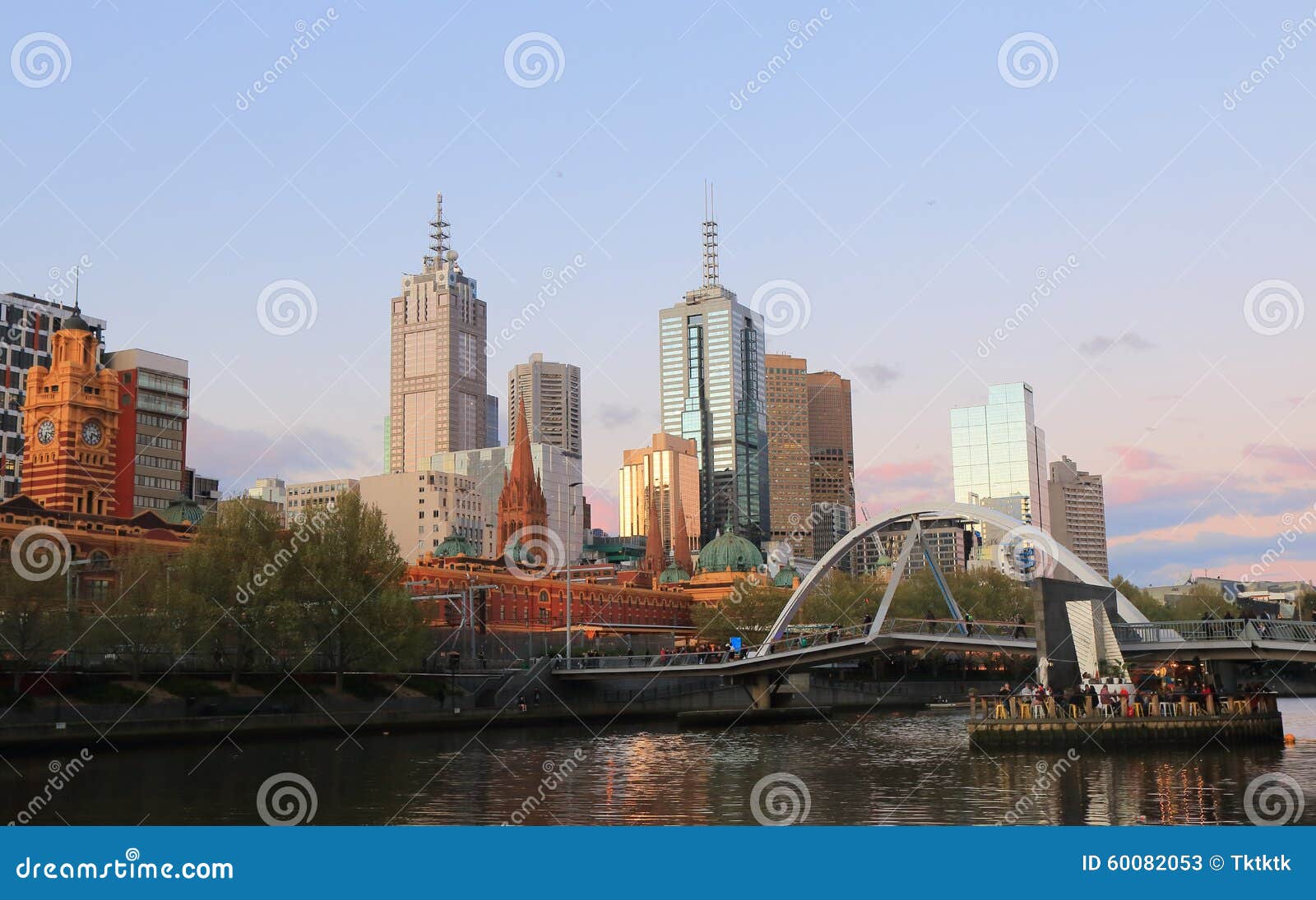 Melbourne Cityscape Sunset Australia Editorial Stock Photo - Image of ...