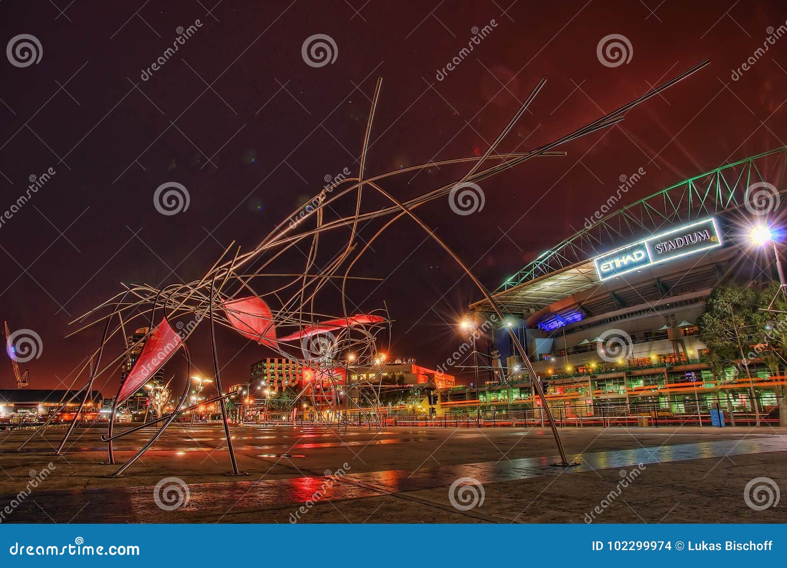 Melbourne Docklands editorial stock image. Image of glow - 102299974
