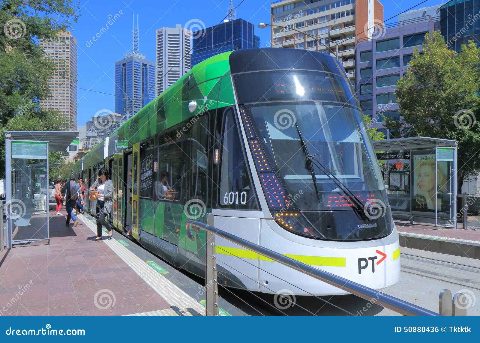 Melbourne modern tram editorial photo. Image of lifestyle - 50880436