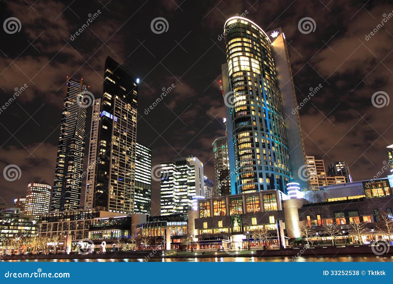 Melbourne Night Cityscape View Editorial Stock Photo - Image of life ...