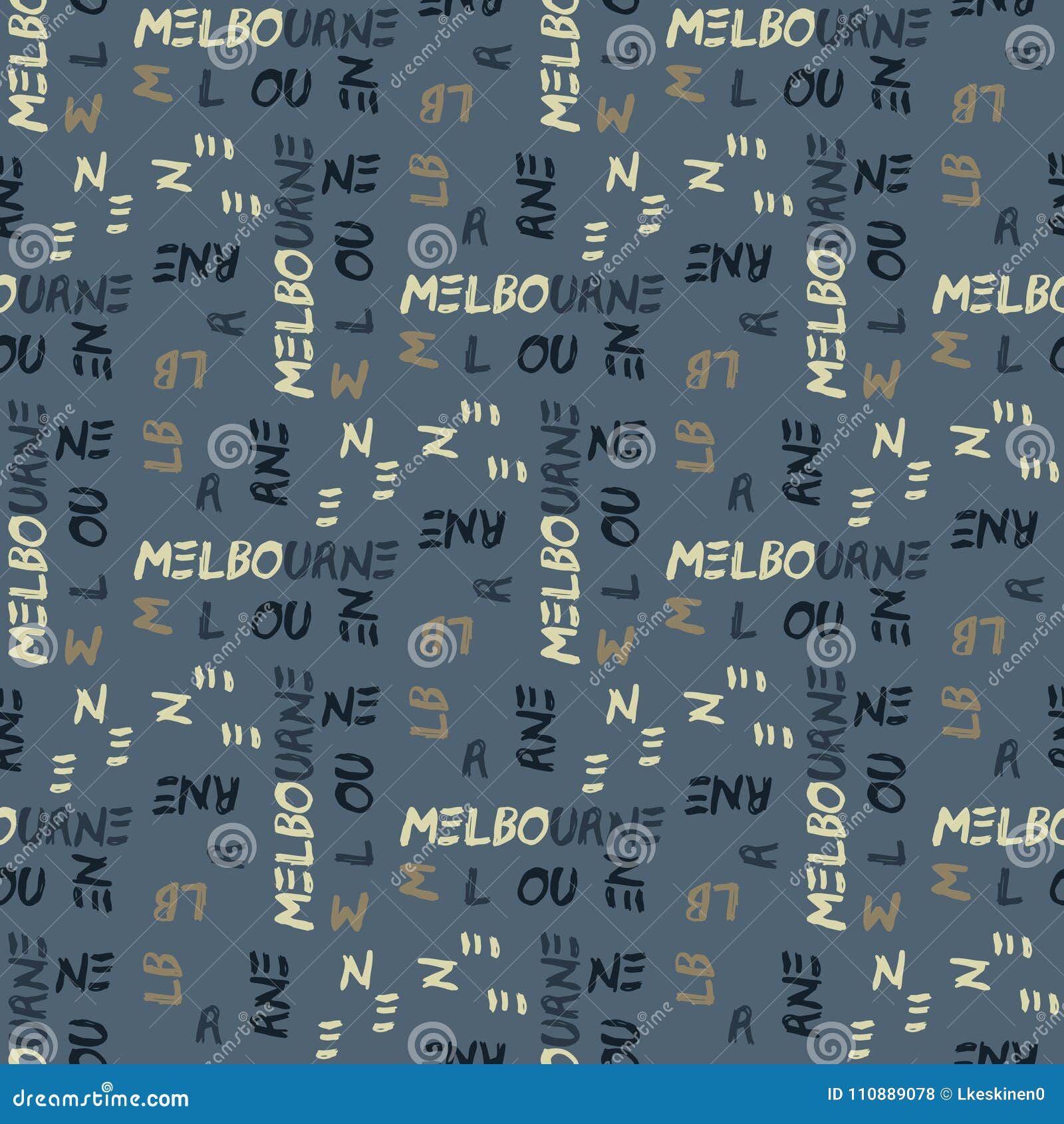 Melbourne Pattern Seamless Design Stock Vector - Illustration of retro ...
